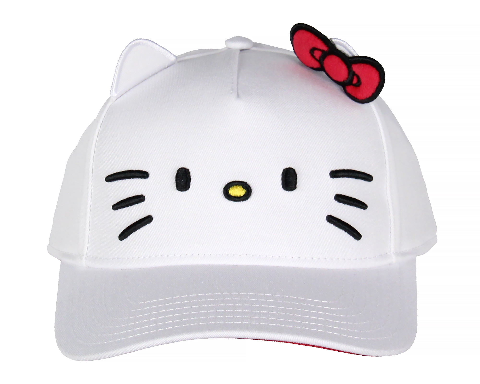 Hello Kitty Embroidered Face And Whiskers Design Adult OSFM Snapback ...