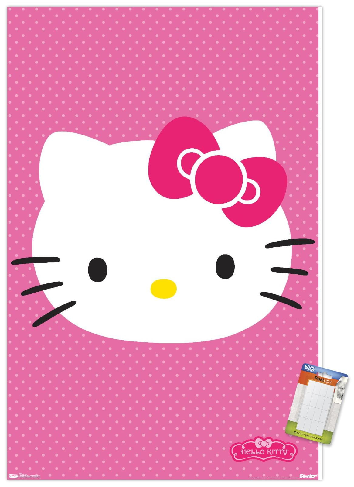 Hello Kitty - Face Wall Poster, 14.725" x 22.375" - Walmart.com
