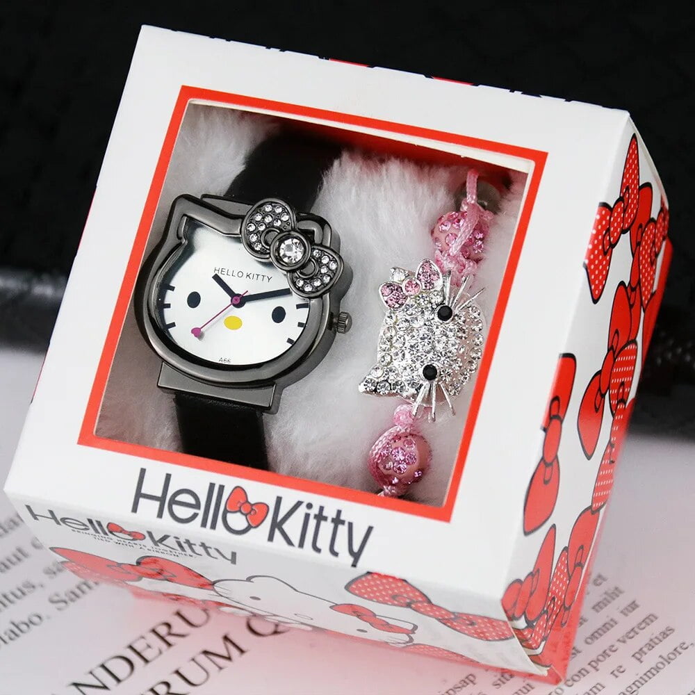 Hello Kitty Fashion Watch Gift Box New Kawaii Anime Sanrios Cute ...