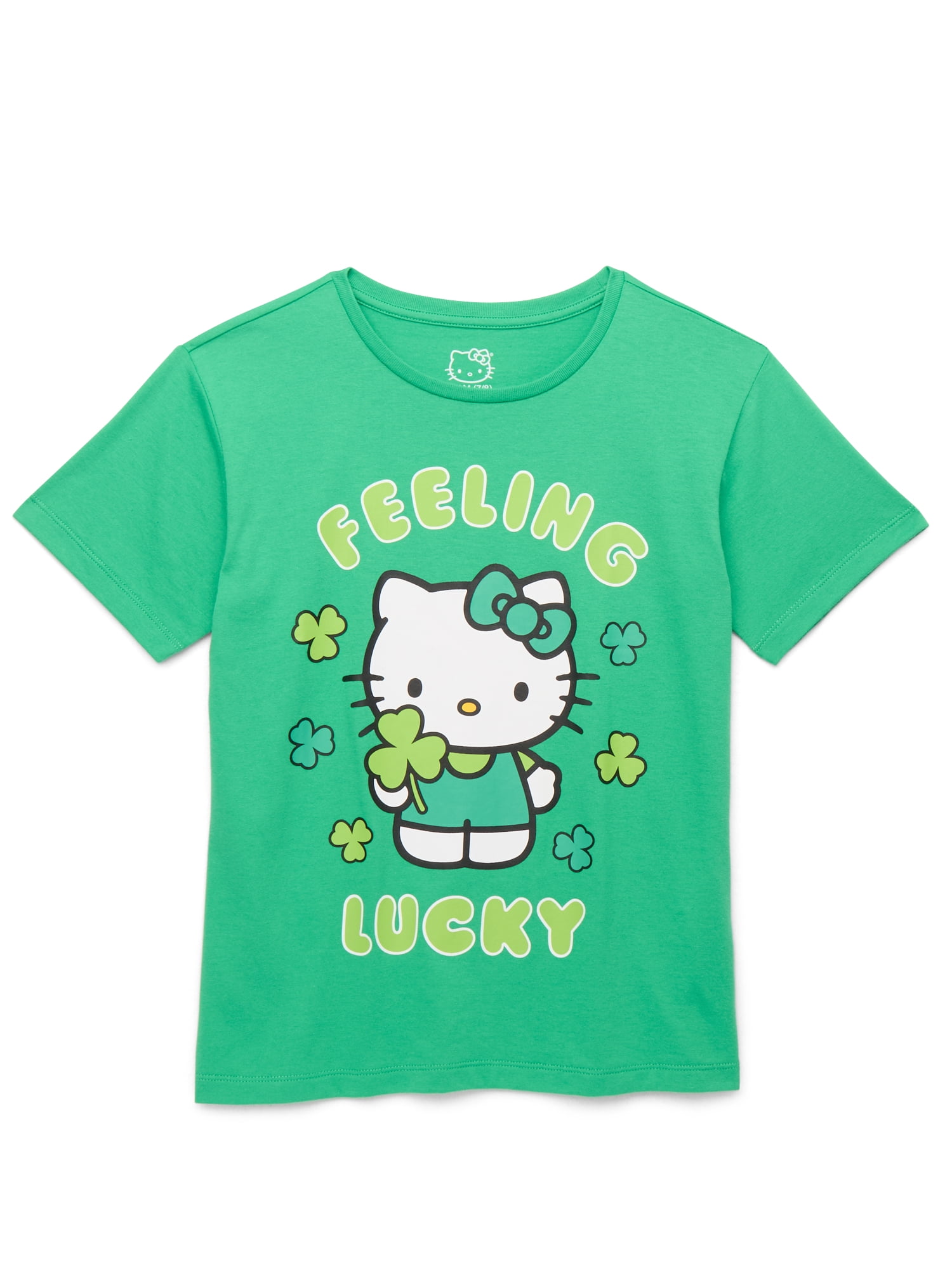 St. Patrick's Day Hello Kitty Feeling Lucky Graphic Tee for Girls ...
