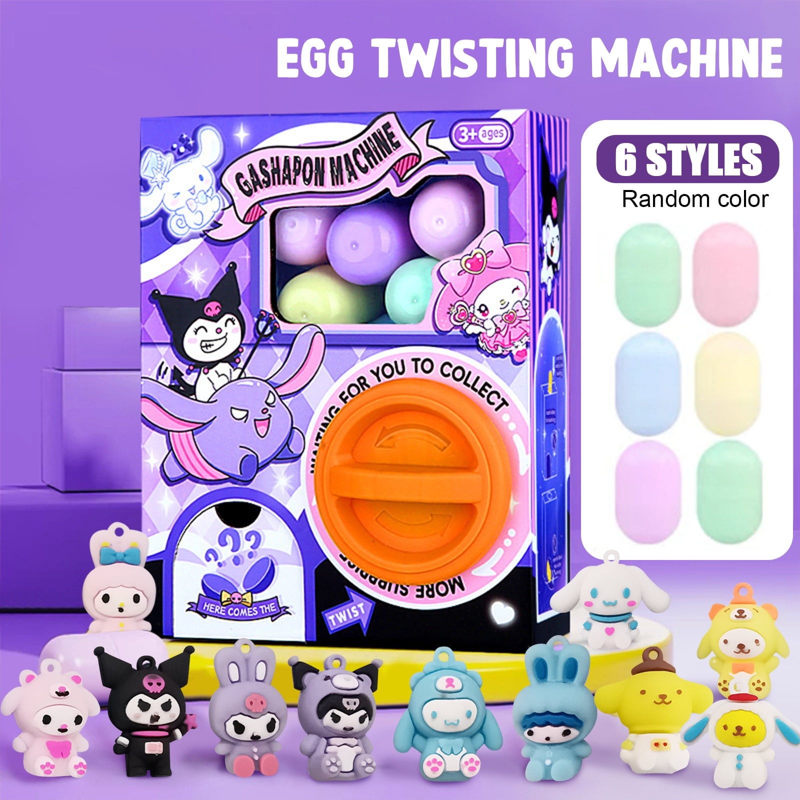 Hello Kitty Figure Doll Twisting Egg Machine, 2" Kitty Doll Advent ...