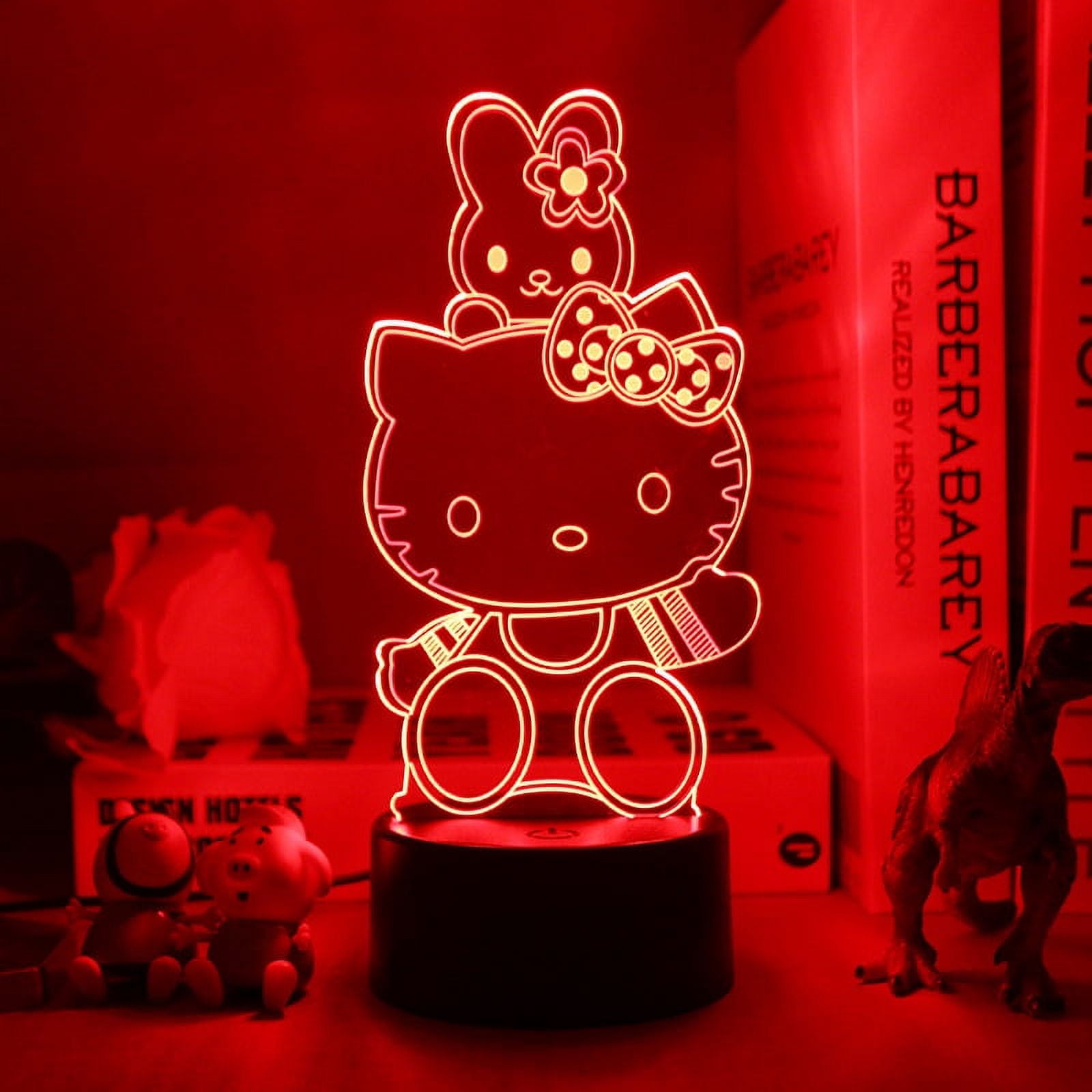Hello Kitty Figure Led Cartoon 3D Anime Led Night Light Bedroom ...