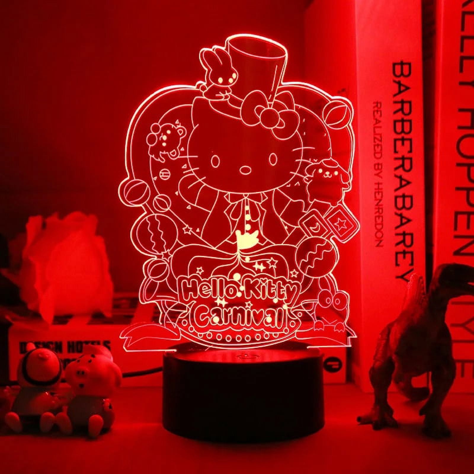 Hello Kitty Figure Led Cartoon 3D Anime Led Night Light Bedroom ...