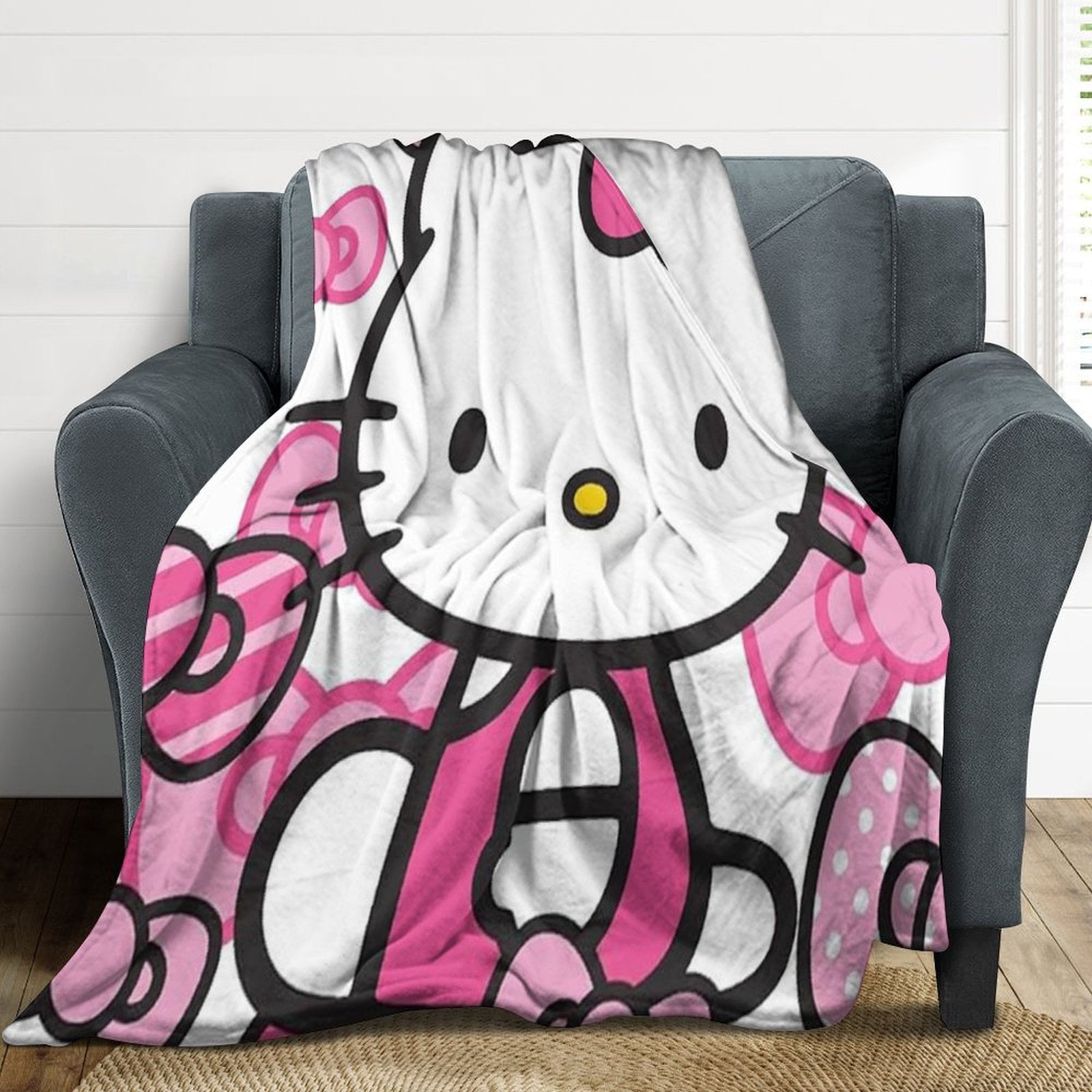 Hello Kitty Flannel Blankets Soft Plush Throw Blanket Fuzzy Cozy Luxury ...