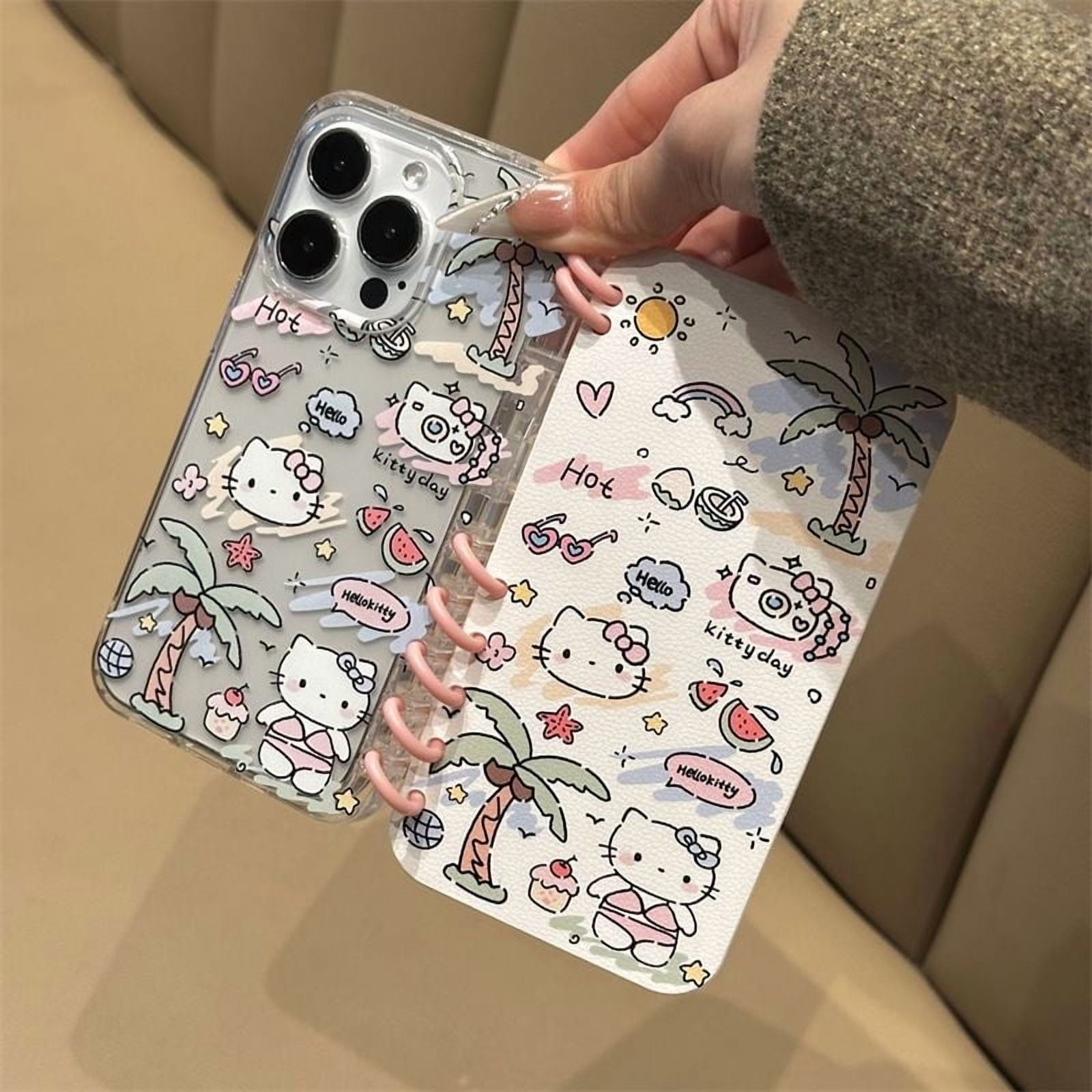 Hello Kitty Flip Notebook Holder Phone Case For iPhone 16 15 14 13 12 ...