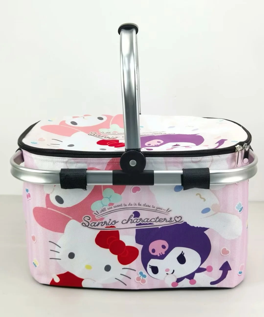 Hello Kitty Folding Picnic Basket Sanrio Kuromi Anime Outdoor Portable ...