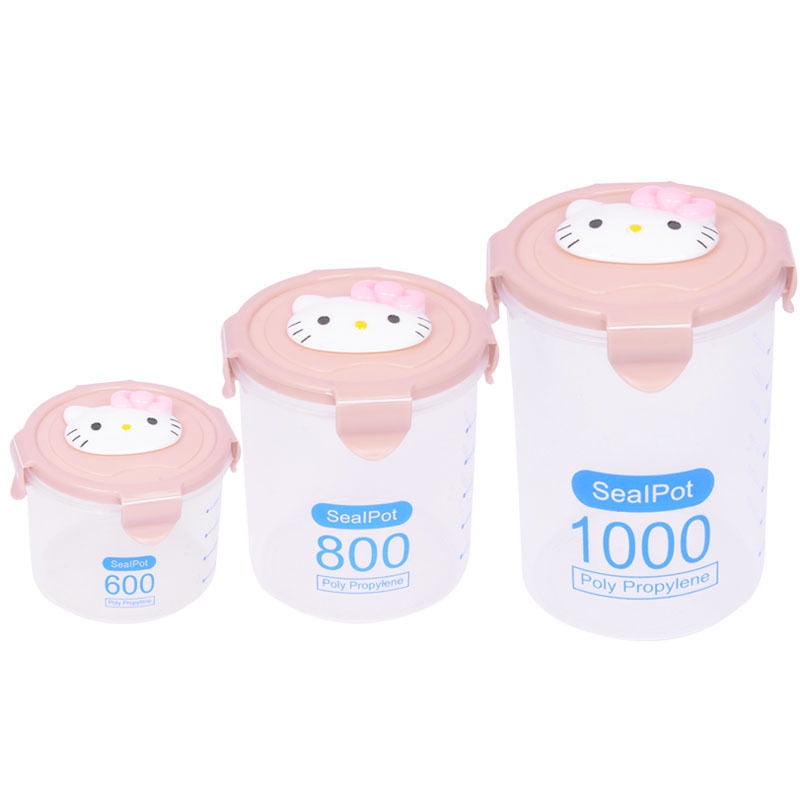 Hello Kitty Food Storage Jar Sanrio Anime Transparent Airtight Jar ...