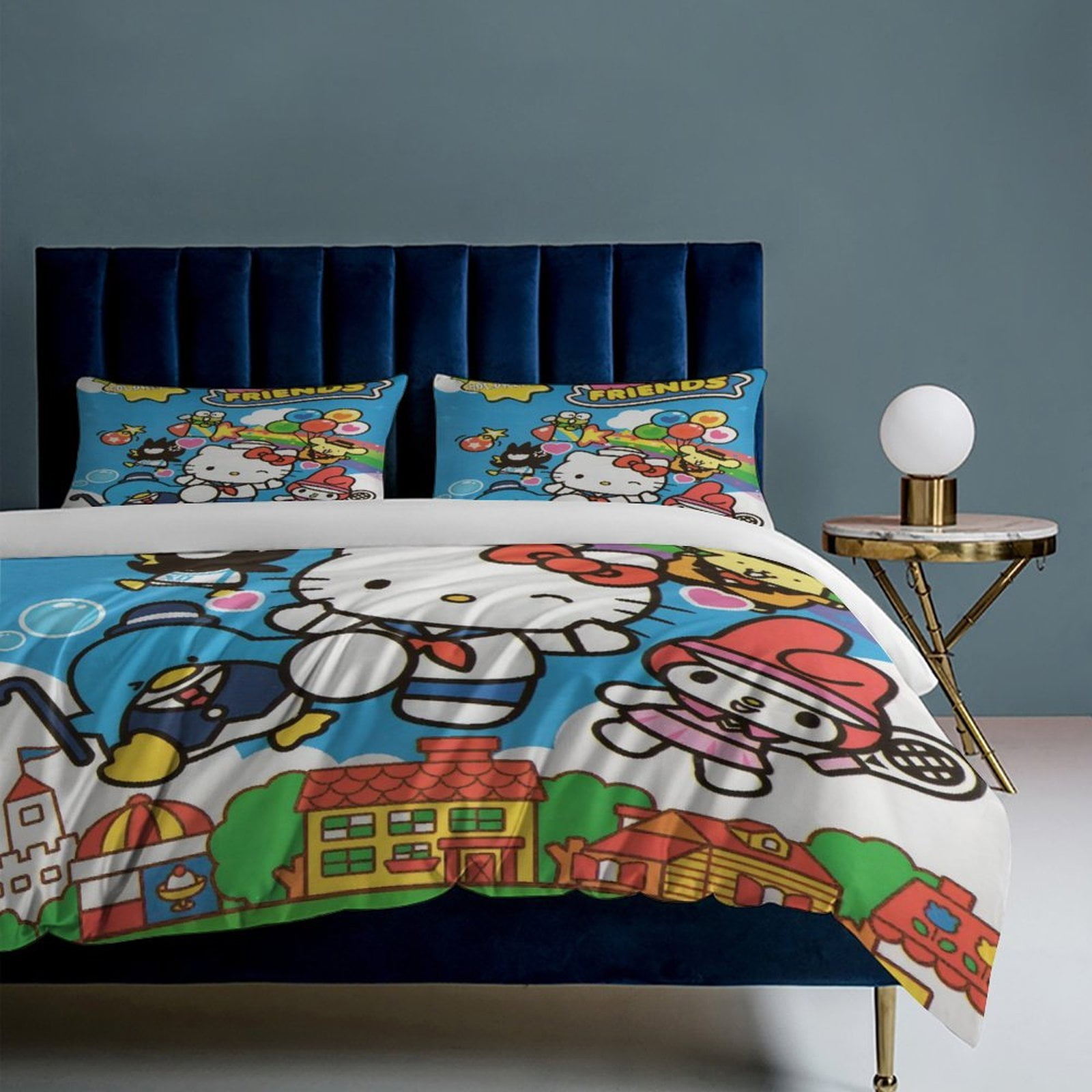 Hello-Kitty Friend Coloring Book Duvet Cover Set for Kids Boys Girls ...
