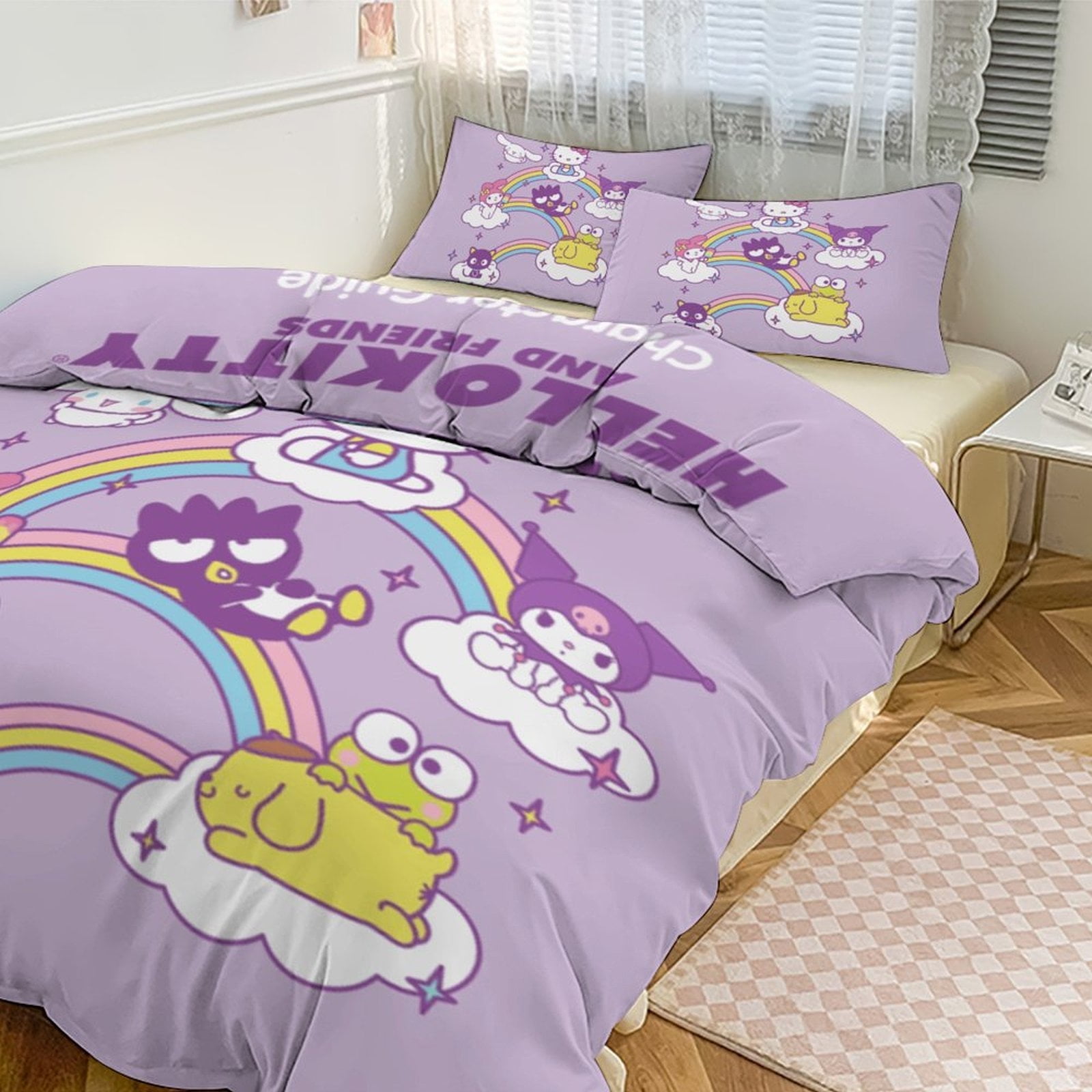 Hello Kitty Friend Comforter Set with Sheets - 3 Piece Bedding Includes ...