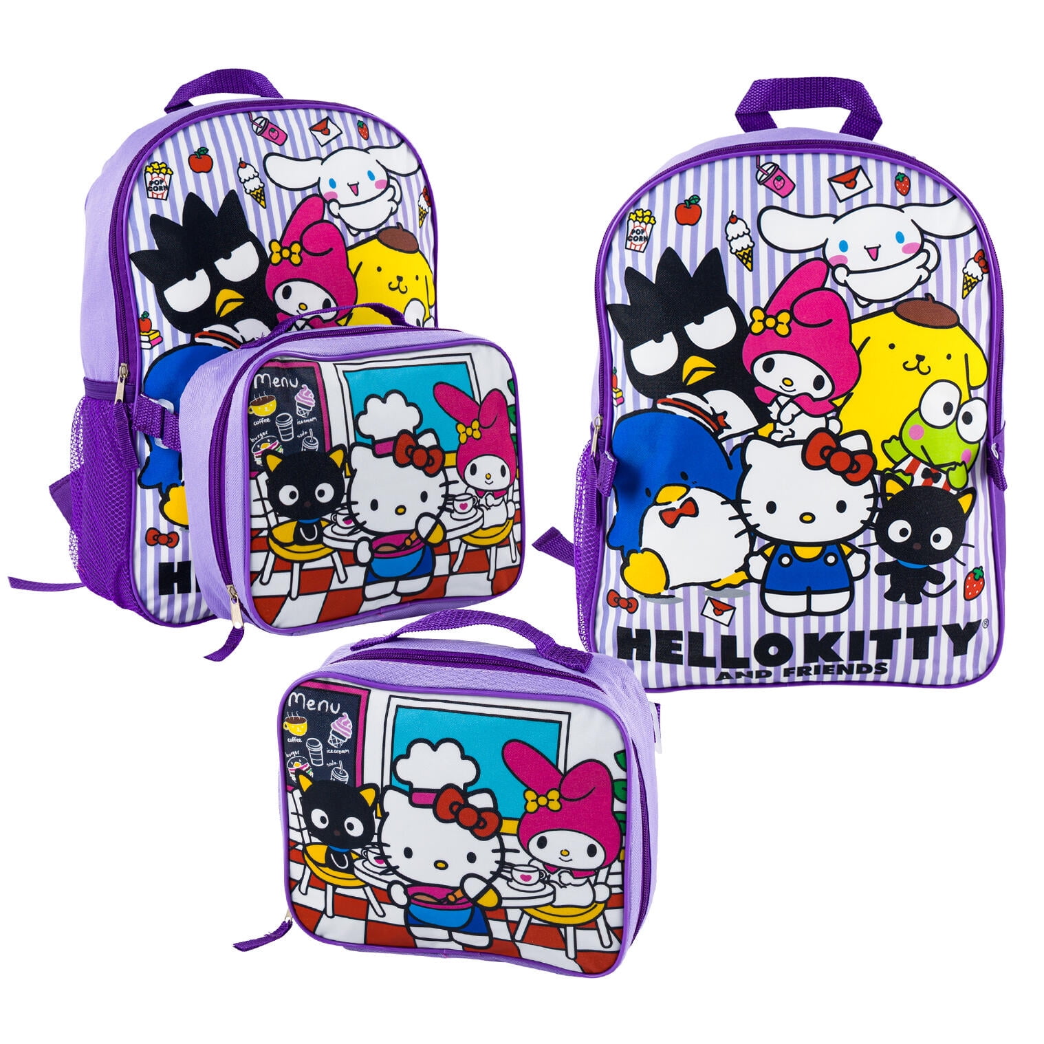 Hello Kitty & Friends 16 inches Backpack With Matching Lunch Bag Set ...