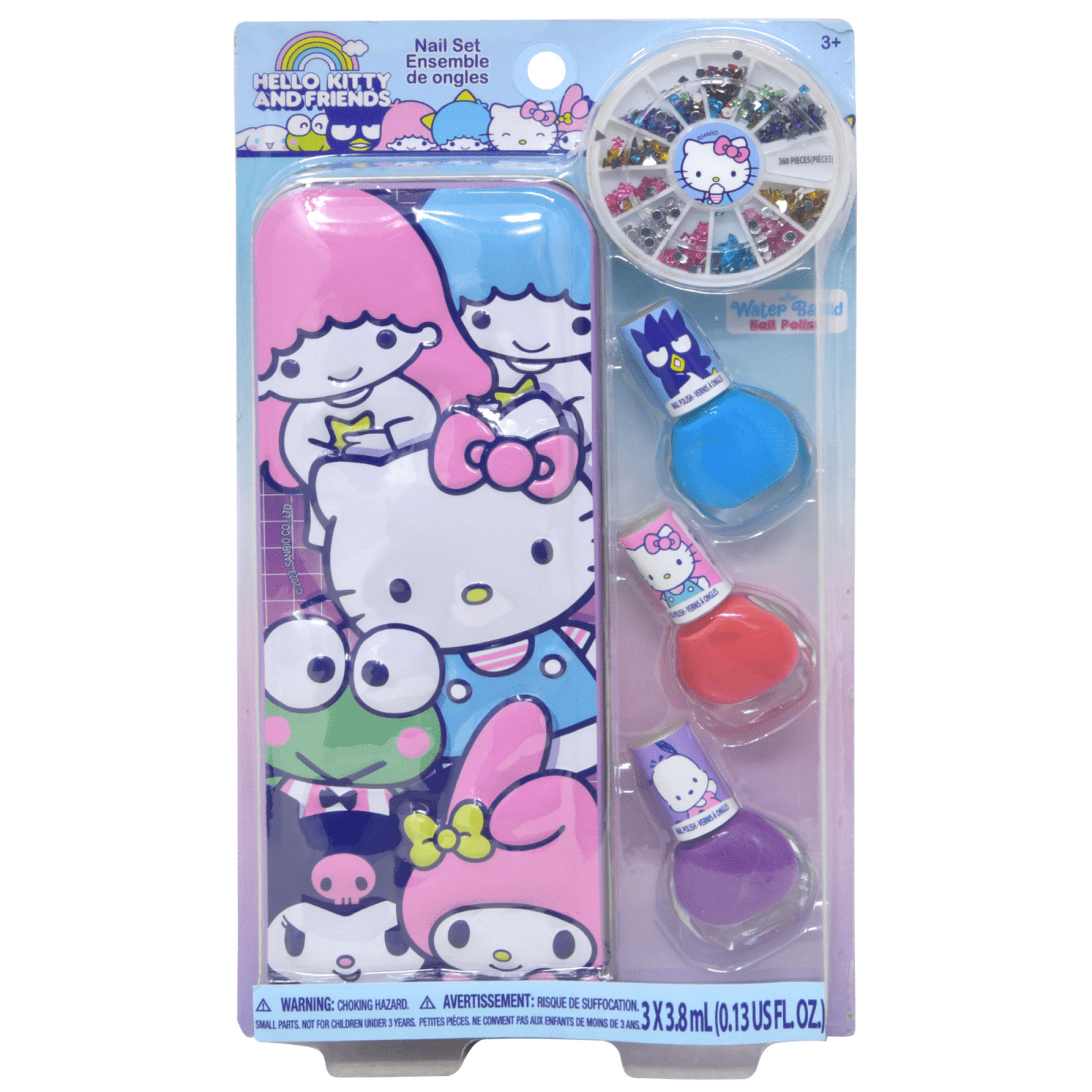 Hello Kitty Friends 4pc Nail Polish Set for Girls with Travel Tin Ages ...