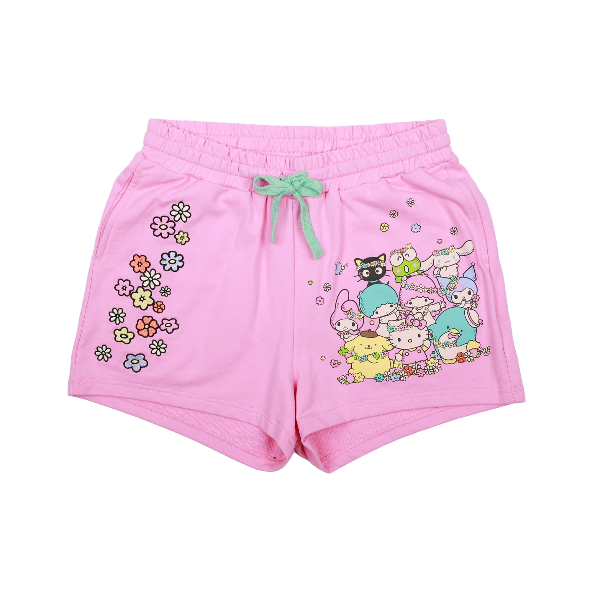 Hello Kitty & Friends Characters Celebrating Women's Pink Sweat Shorts ...