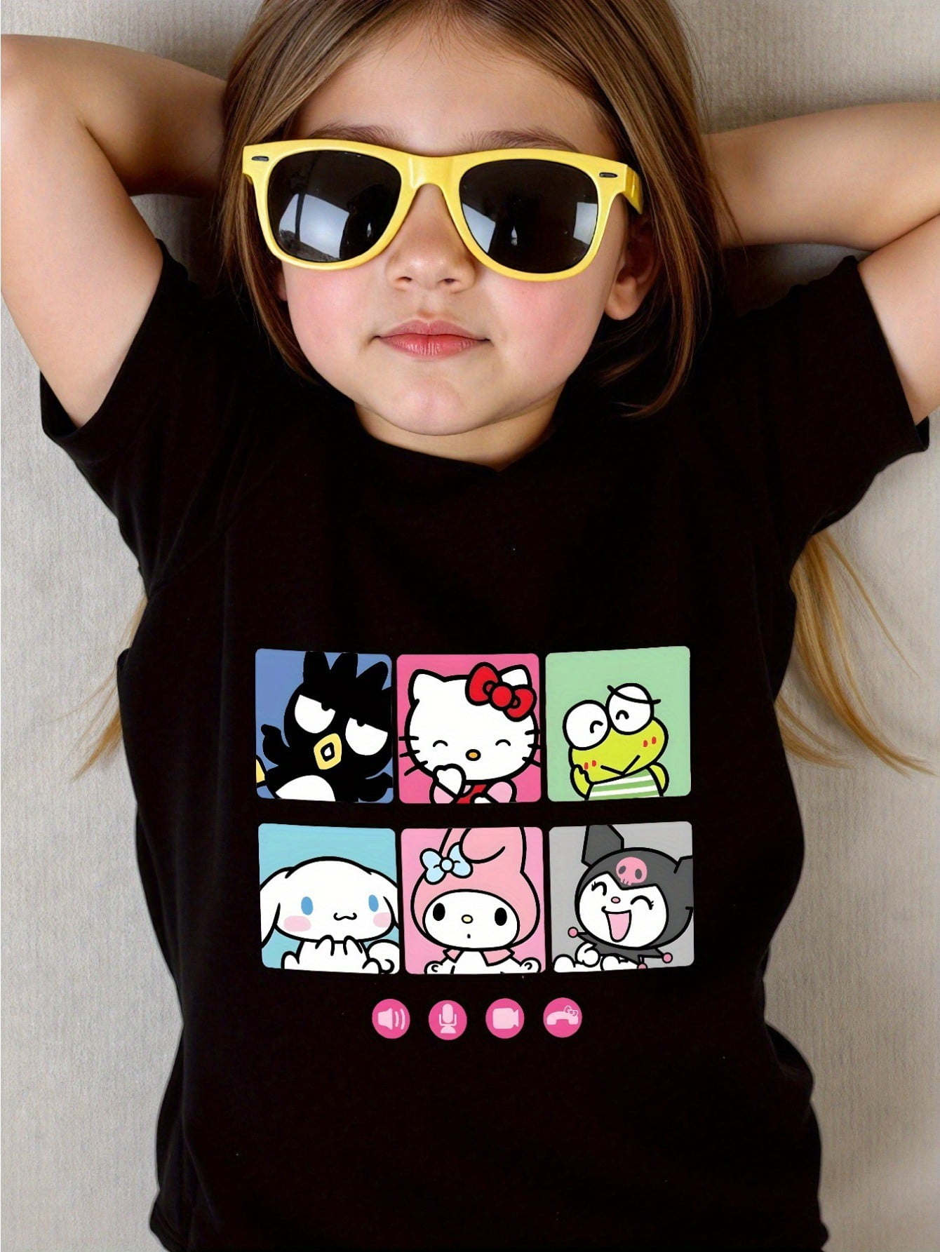 For Hello Kitty & Friends Graphic Tee - Cute Cartoon Print, Crew Neck ...