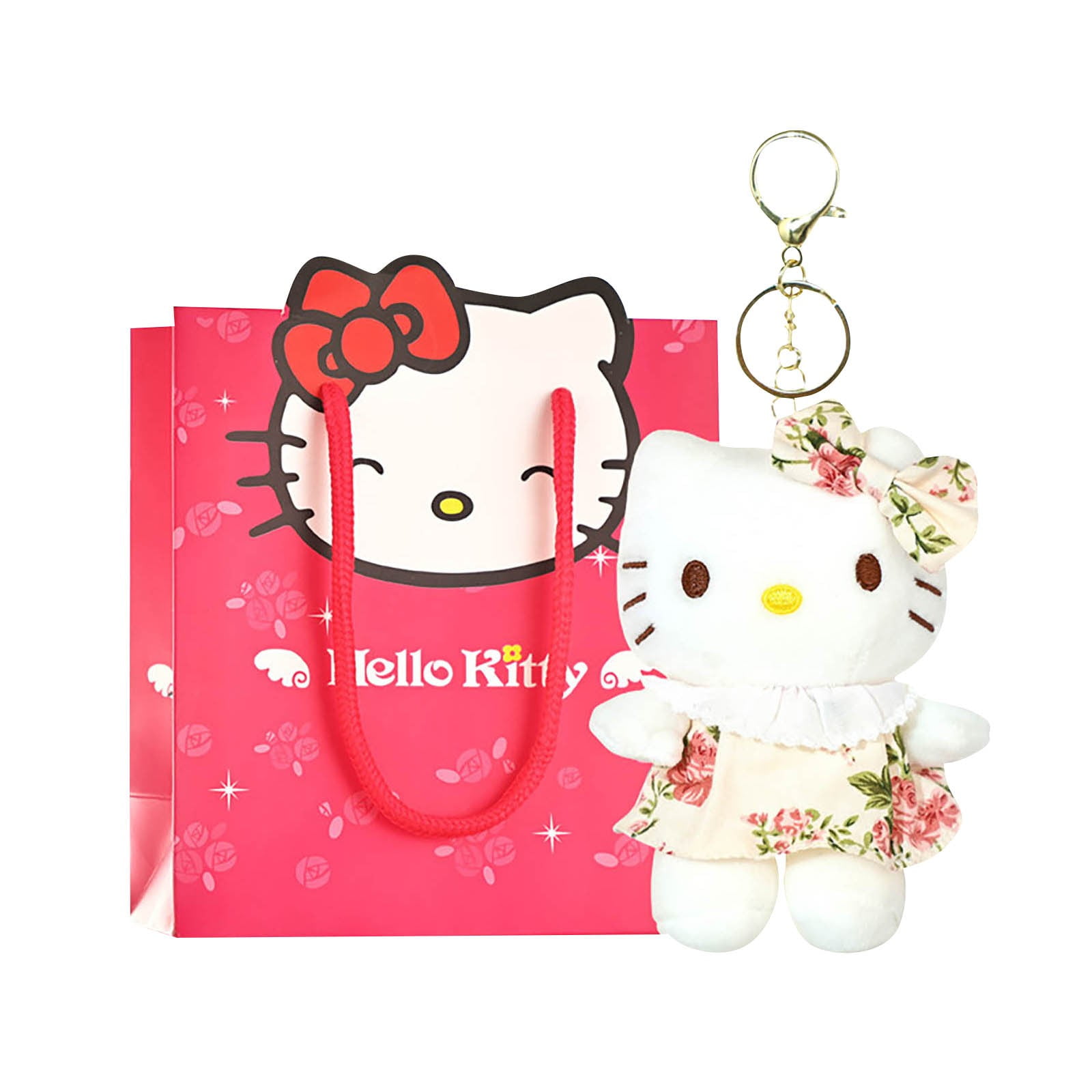 Hello Kitty and Friends Hello Kitty 3.9" Keychain Plush Toy, Kawaii ...