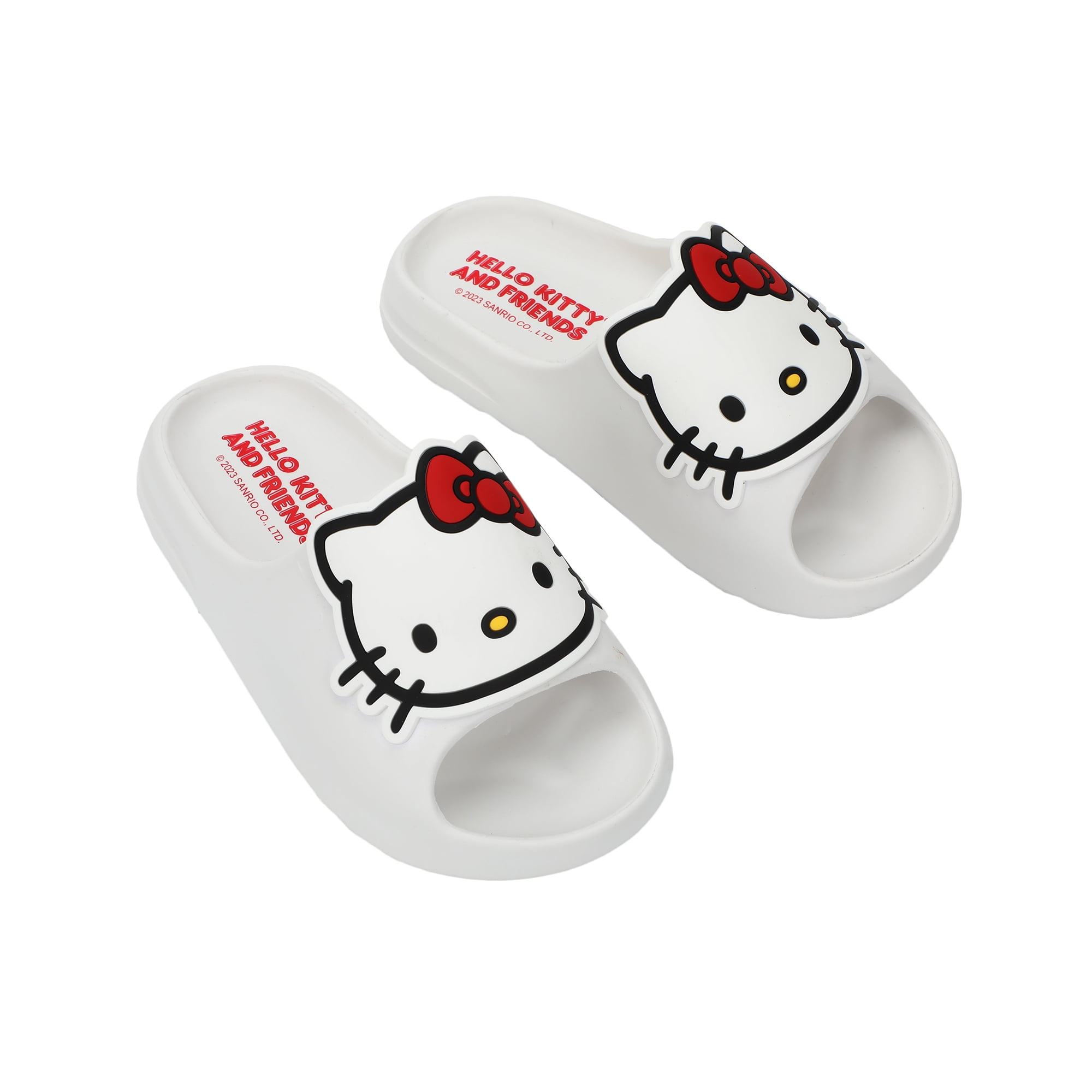 Hello Kitty & Friends Hello Kitty Character Straps Men's White Slide ...
