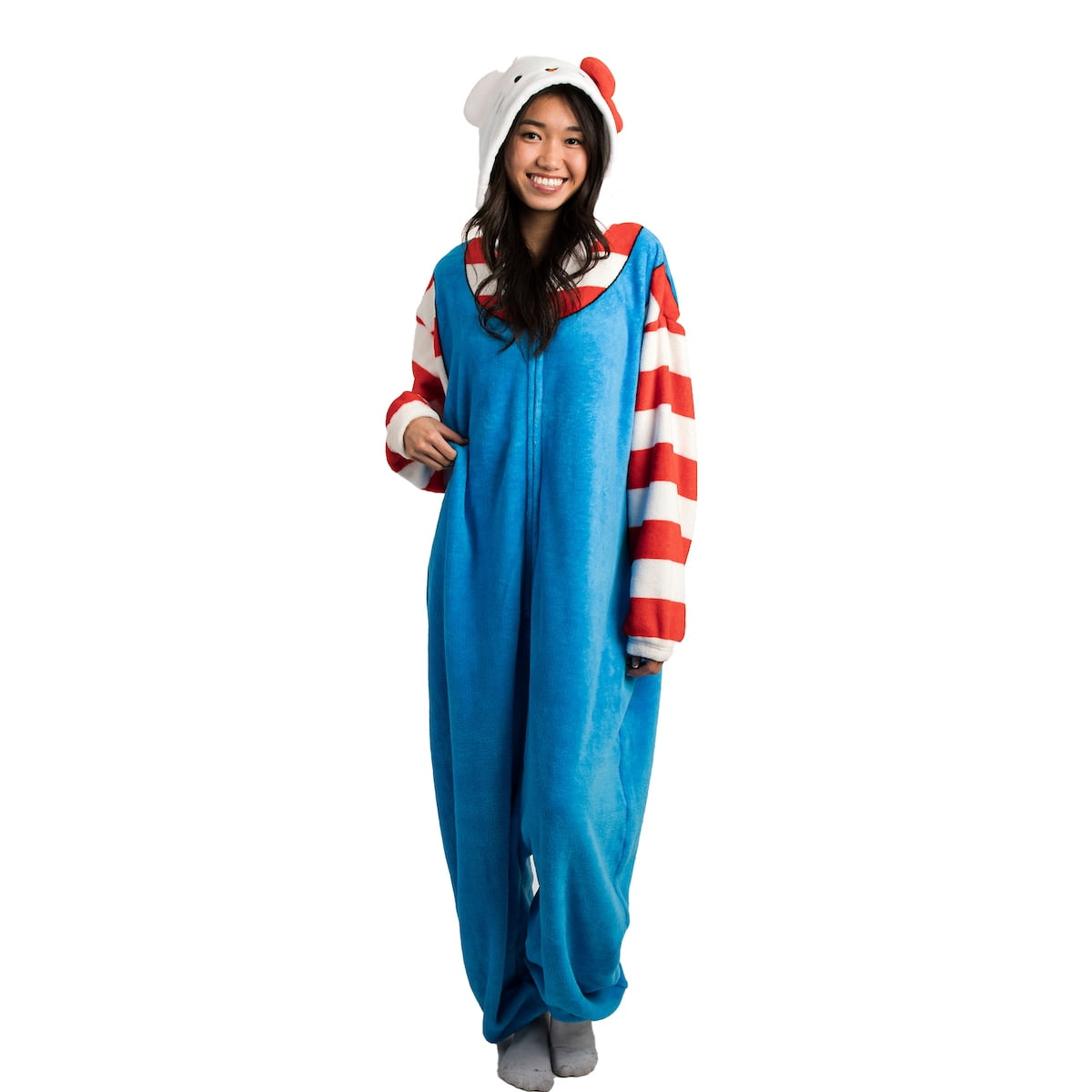 Hello Kitty & Friends Hooded Hello Kitty Kigurumi Cosplay Onesie ...