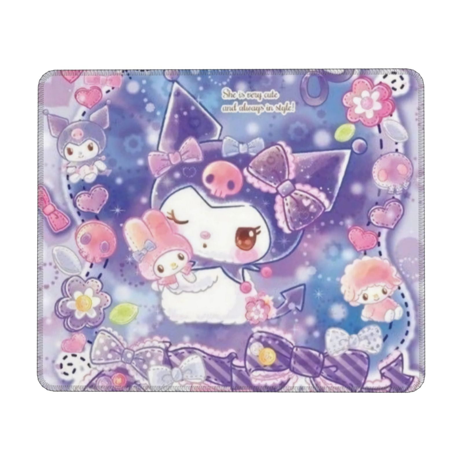 Hello Kitty And Friends Kuromi Mouse Pad with Anti-fray Stitching ...