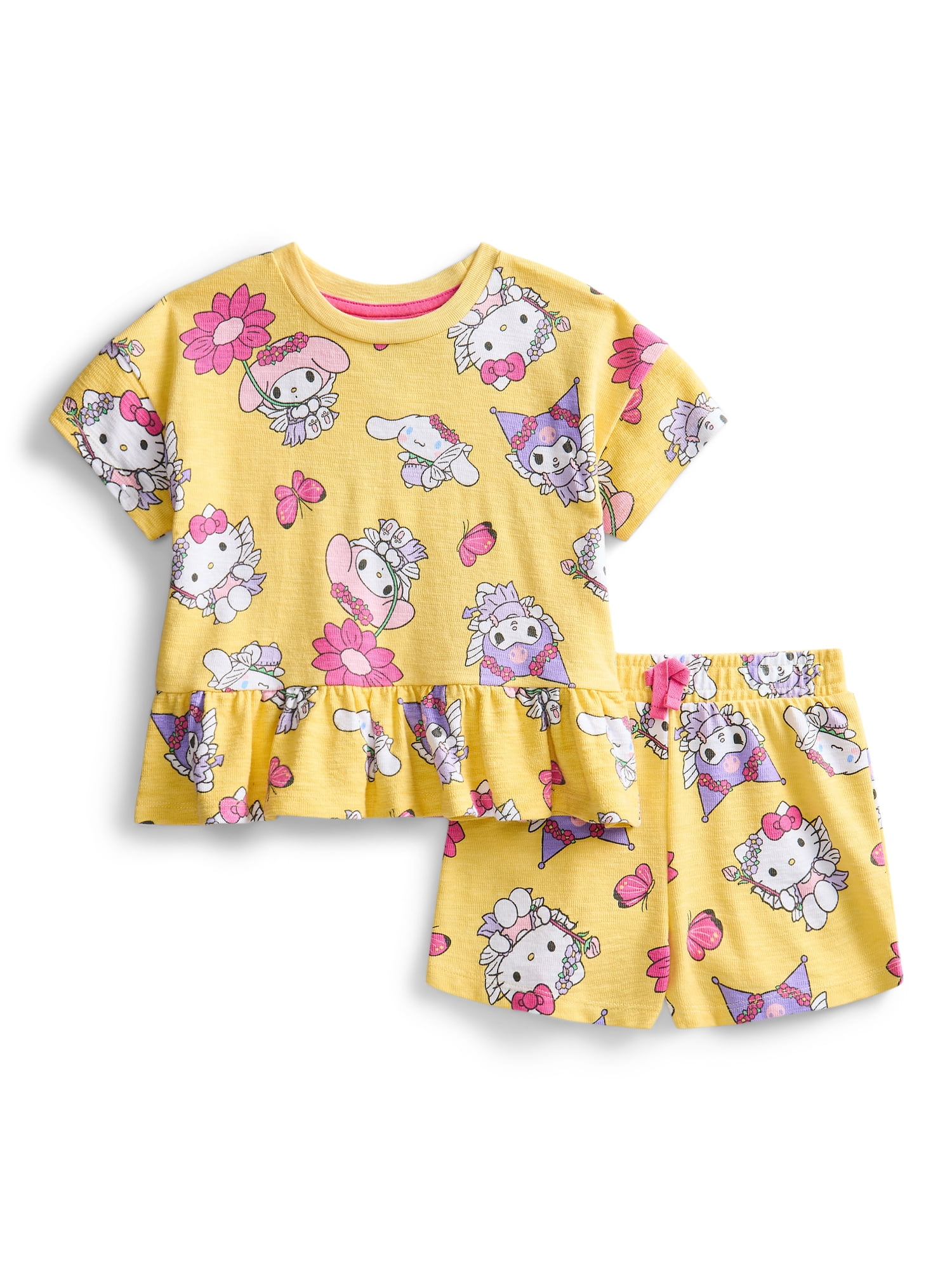 Hello Kitty and Friends Toddler Girls' Short Sleeve Graphic Tee and ...