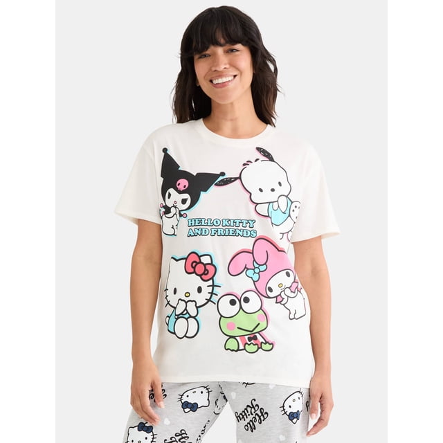 Hello Kitty & Friends Women's Graphic Tee with Short Sleeves, Sizes XXS ...