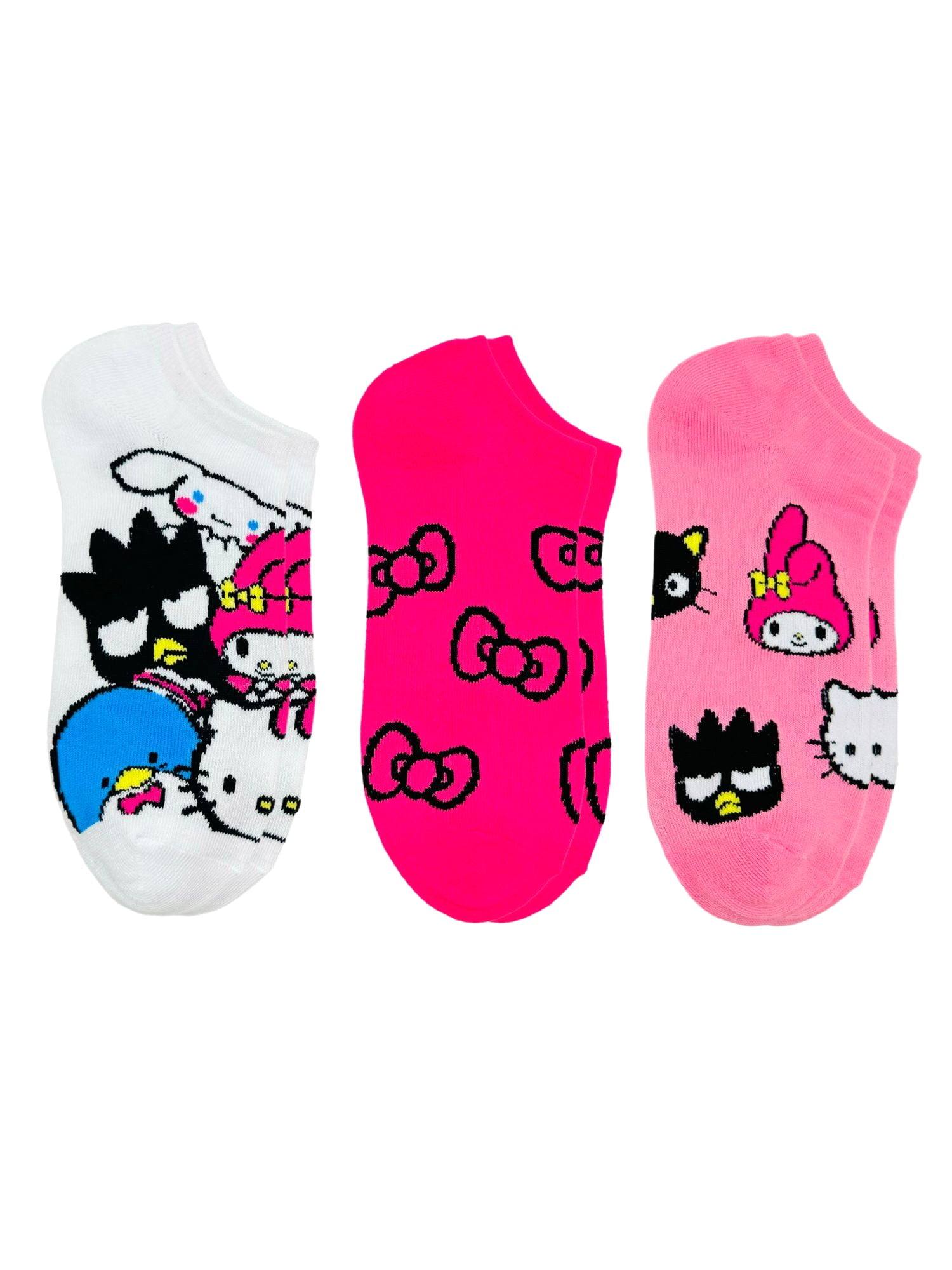 Hello Kitty & Friends, Women's No-Show Socks, 3-Pack, Size 4-10 ...
