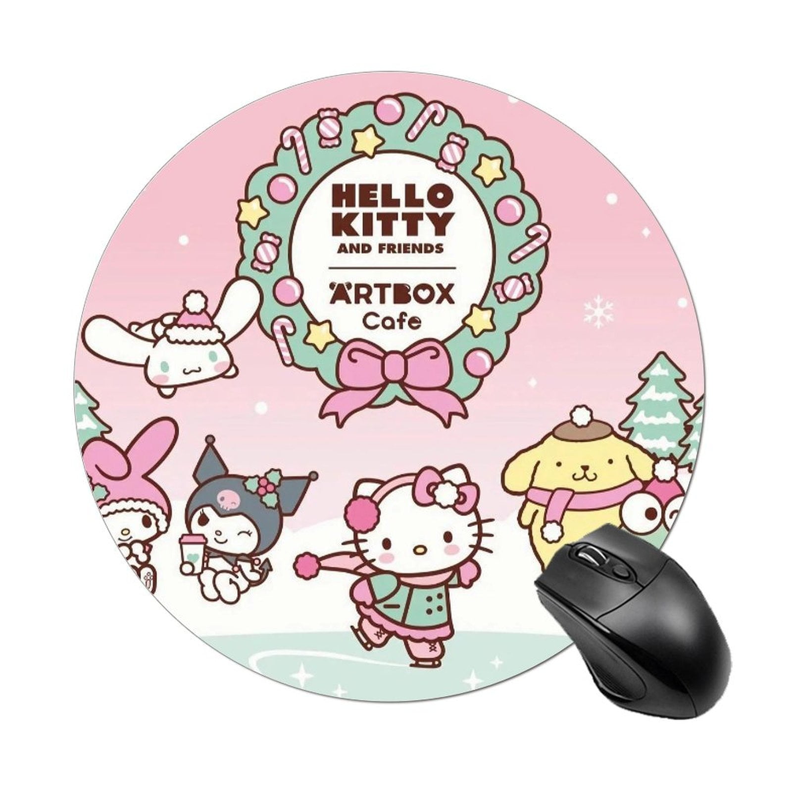Hello Kitty And Friends X Artbox Cafe Wicked Round Mouse Pad 7.8Inch ...