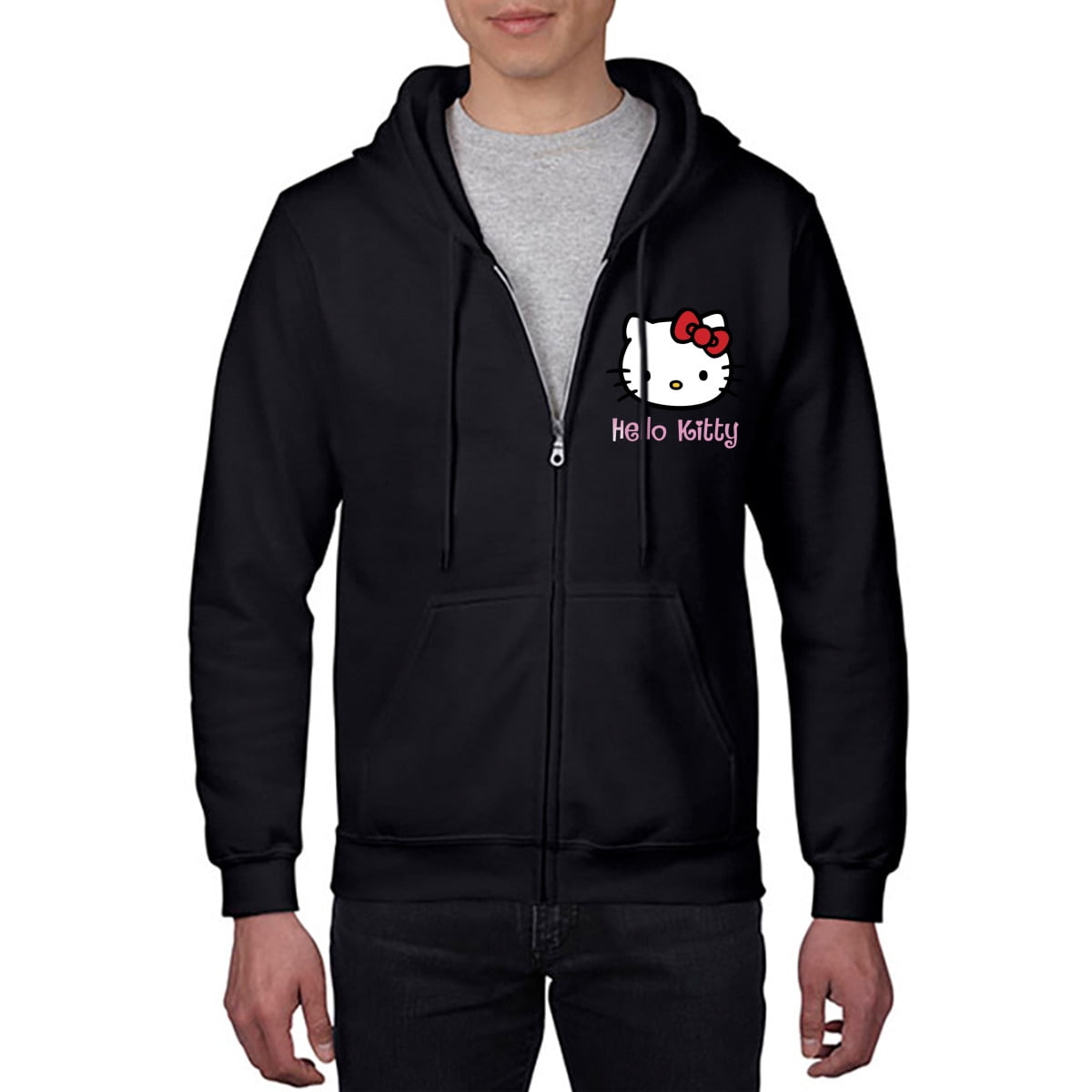 Hello Kitty Full Zip Hoodie Sweatshirt Anime Cool Graphic Top XL ...