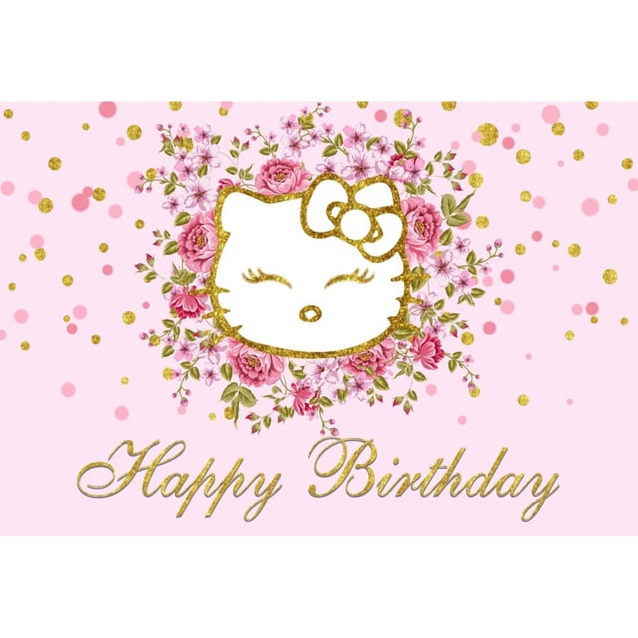 Hello Kitty Girl‘s 1st Birthday Backdrops for Photography Baby Shower ...