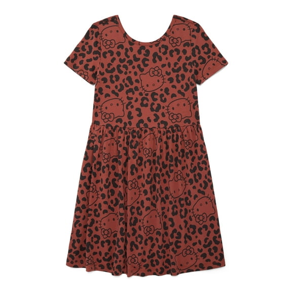 Hello Kitty Toddler Girls Allover Print Dress with Short Sleeves, Sizes ...