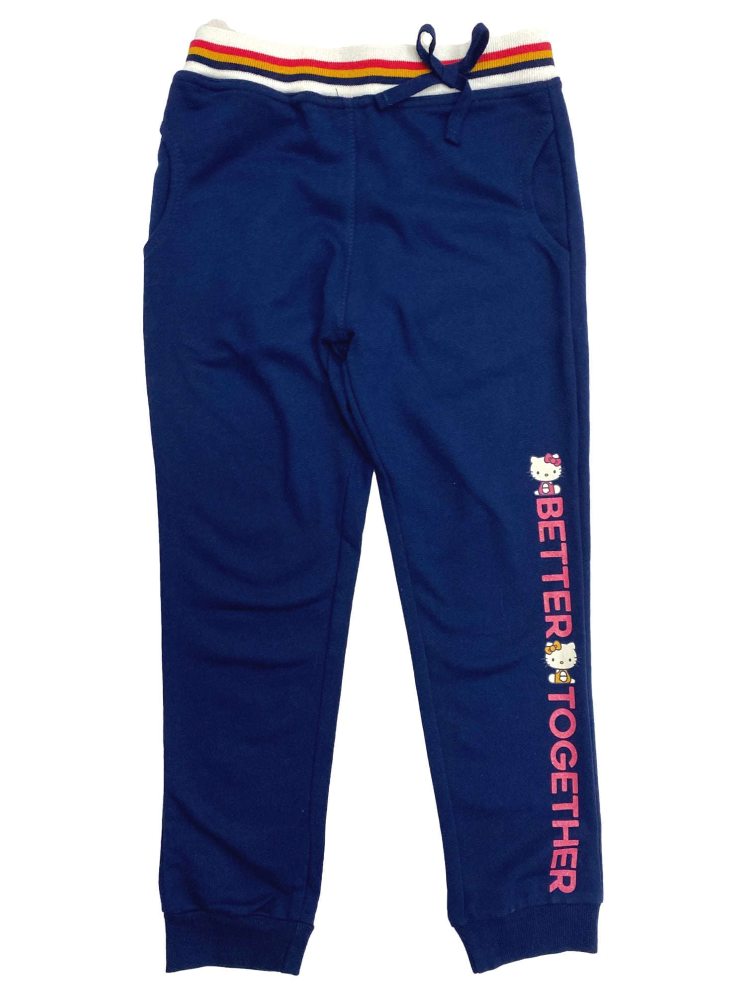 Hello Kitty Girls Blue Better Together Cat Joggers Sweat Pants 5 ...