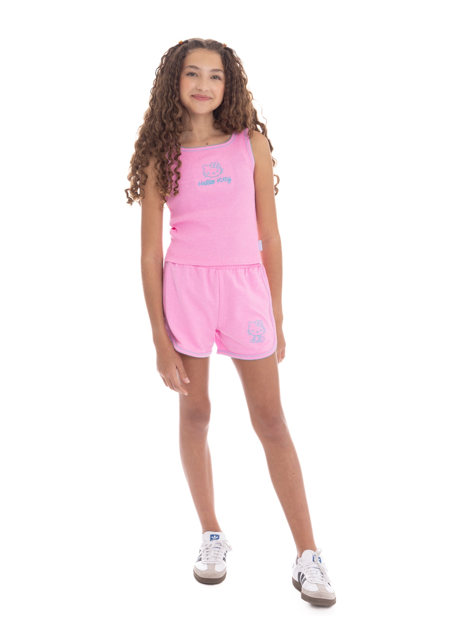 Hello Kitty Girls Embroidered Tank Top And Shorts Set 2 Piece Sizes 4