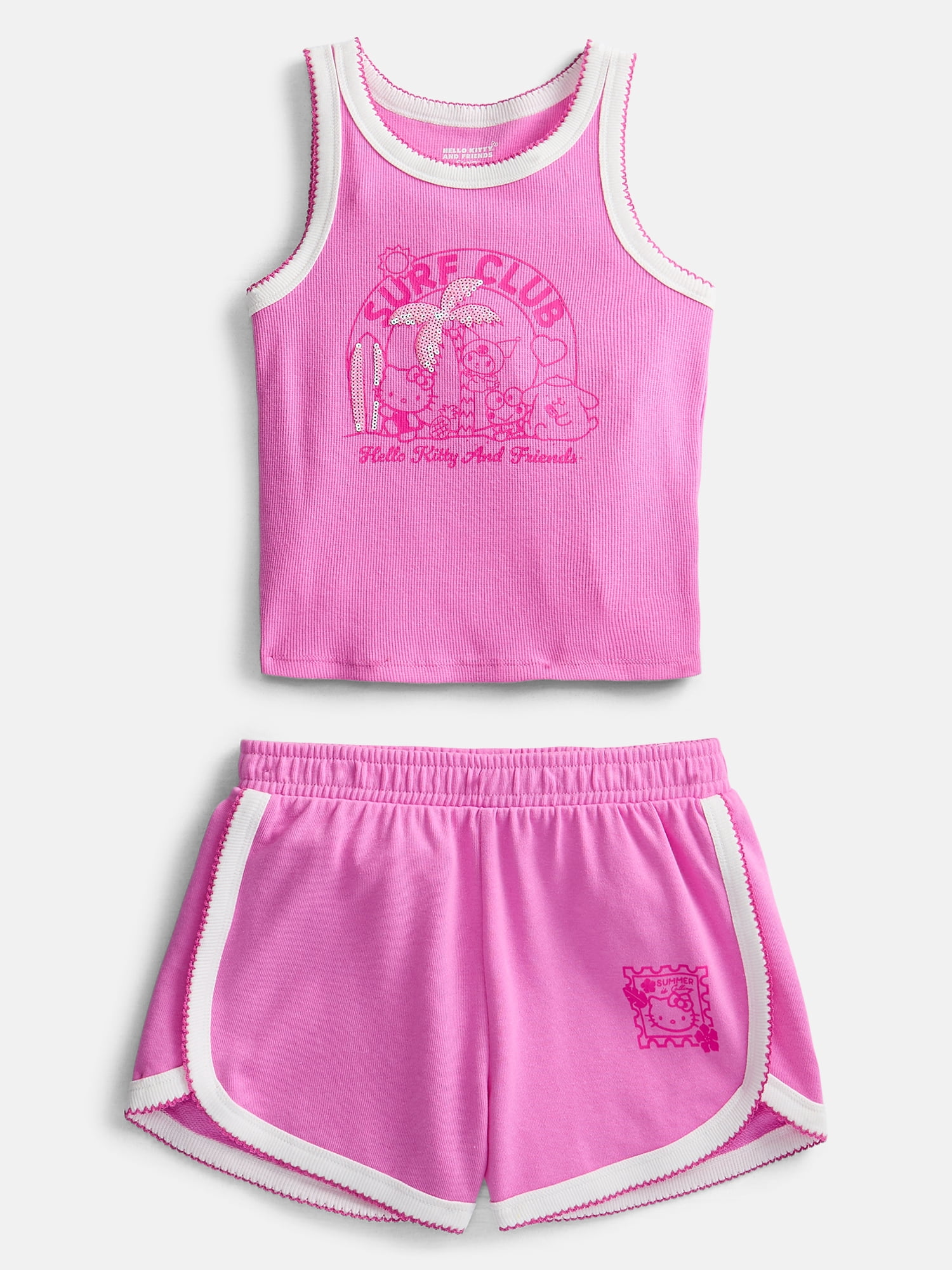 Hello Kitty Girls Graphic Tank Top and Matching Shorts Set, 2-Piece ...