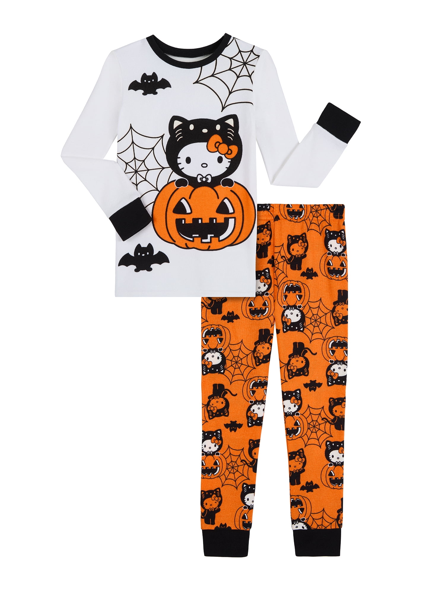 Hello Kitty Girls Halloween Snug Fit Long Sleeve Top and Sleep Pants ...