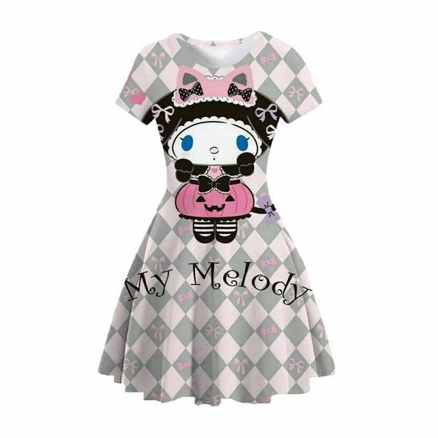 Hello Kitty Girls Kawaii Cat Cartoon Dress Children's Dress 3d Cat ...