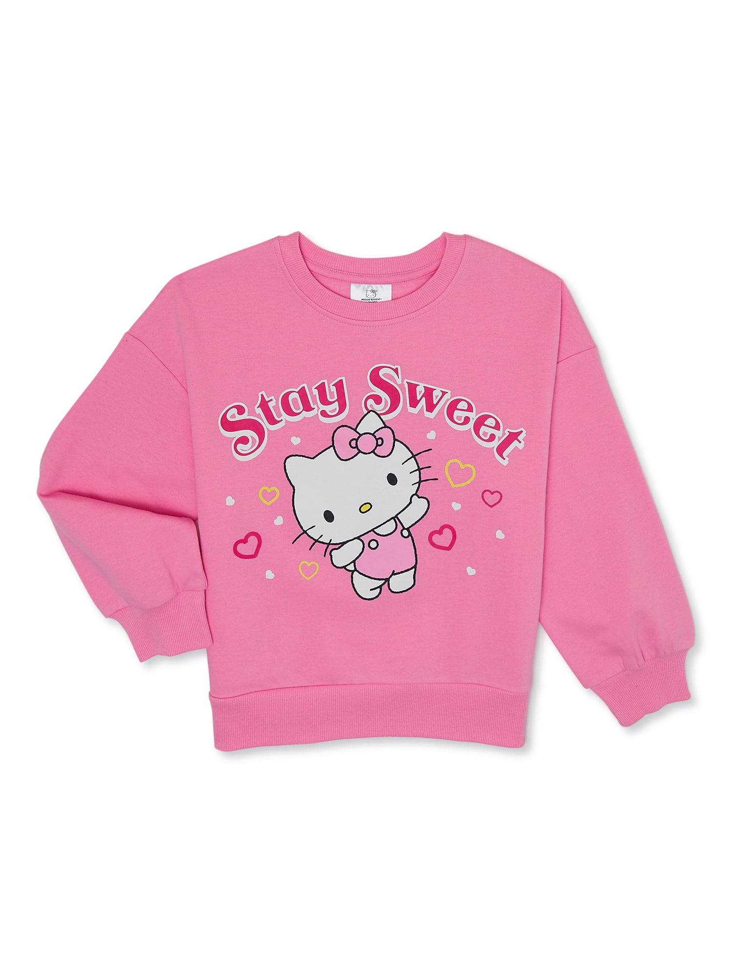 Hello Kitty Girls Long Sleeve Graphic Sweatshirt, Sizes XS-XL - Walmart.com