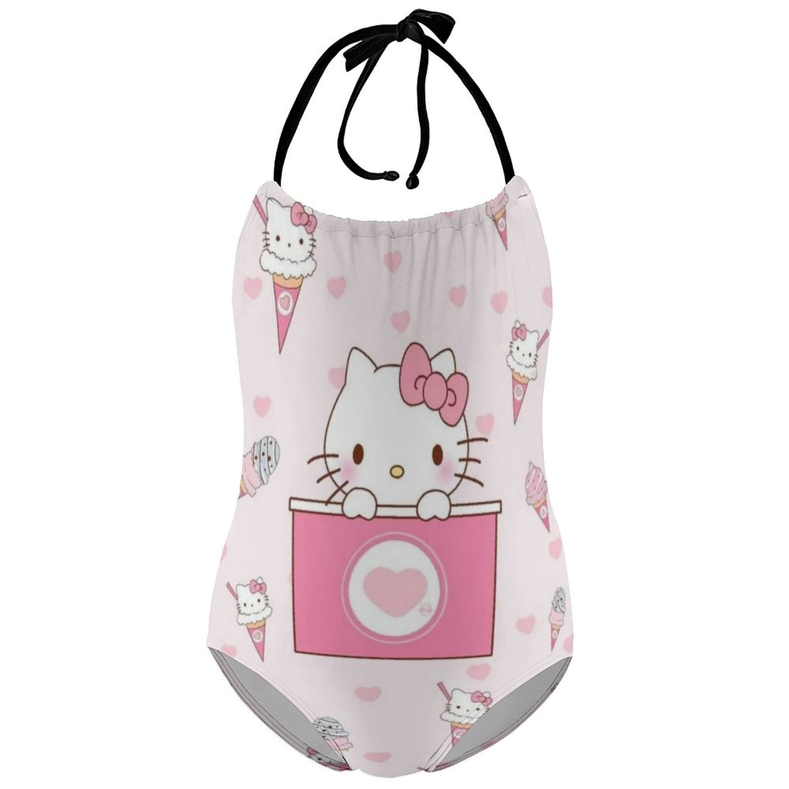 Hello Kitty Girls One Piece Swimsuit Quick Dry Swimwear Print Bathing ...