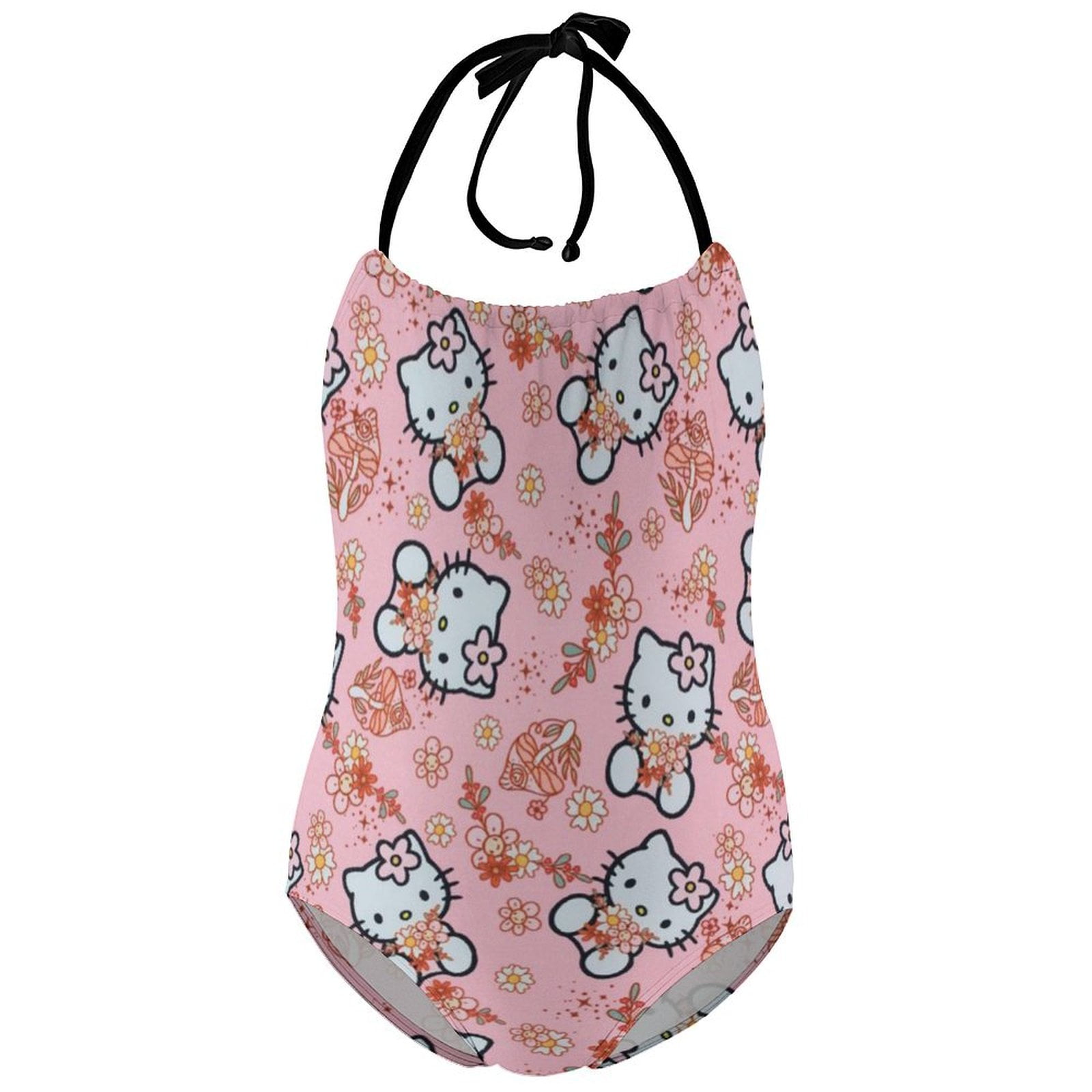 Hello Kitty Girls One Piece Swimsuit Quick Dry Swimwear Print Bathing ...
