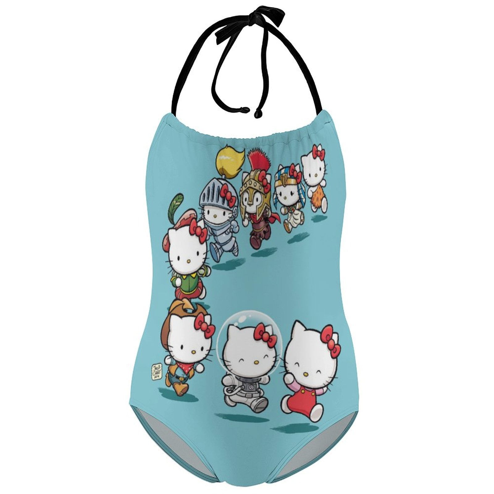 Hello Kitty Girls One Piece Swimsuit Quick Dry Swimwear Print Bathing ...
