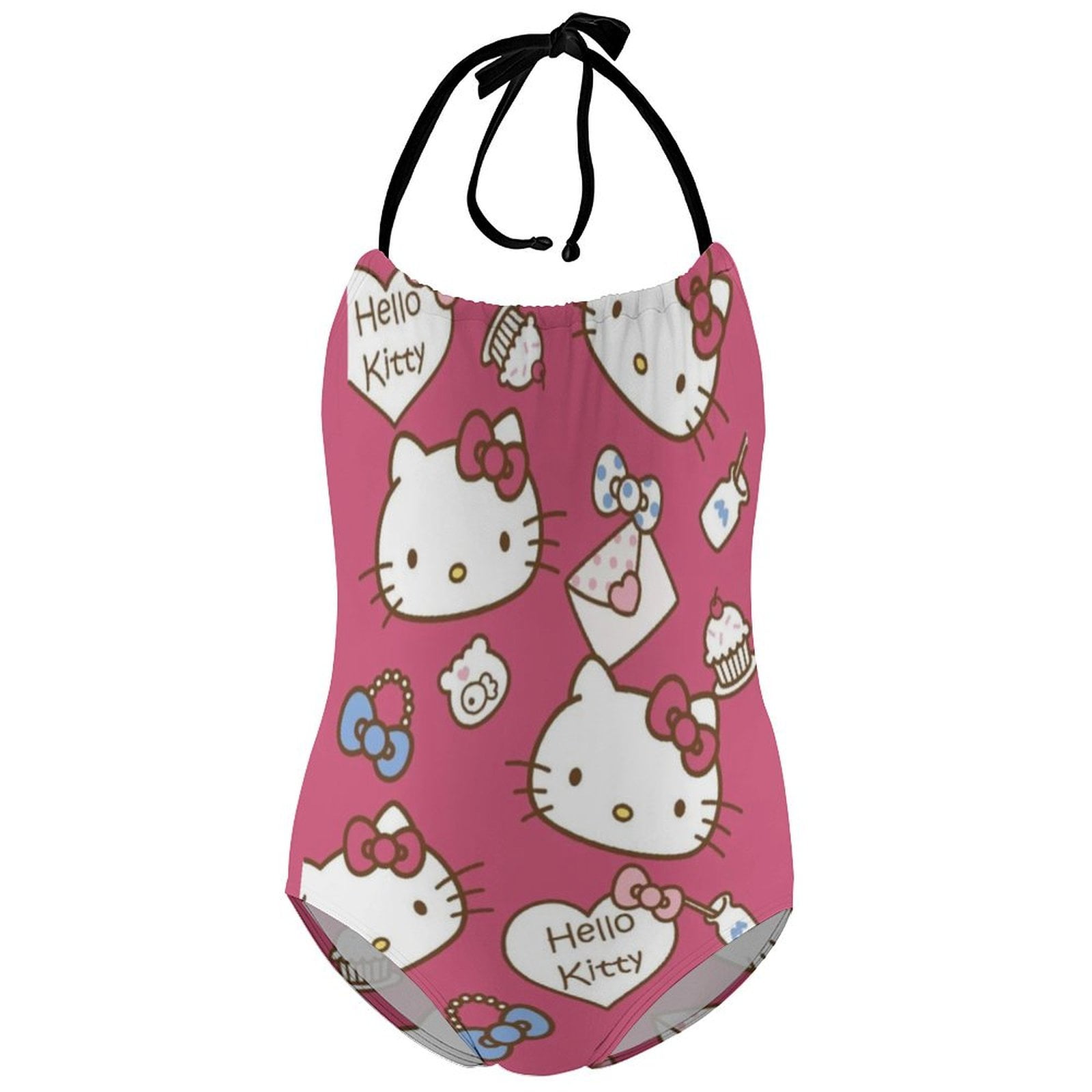 Hello Kitty Girls One Piece Swimsuit Quick Dry Swimwear Print Bathing ...