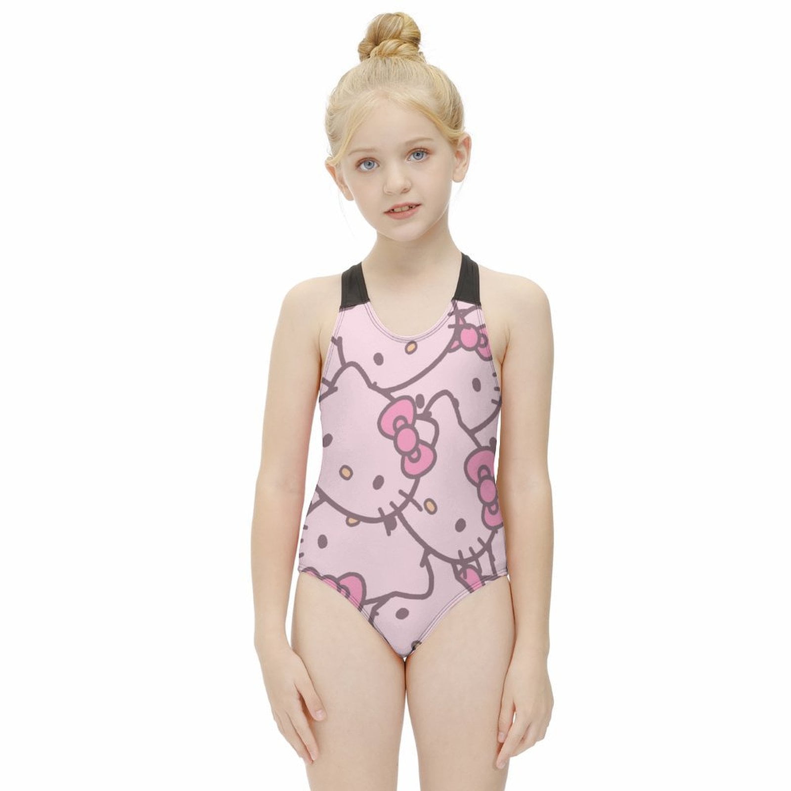 Hello Kitty Girls One Piece Swimsuits Hawaiian Summer Swimwear Beach