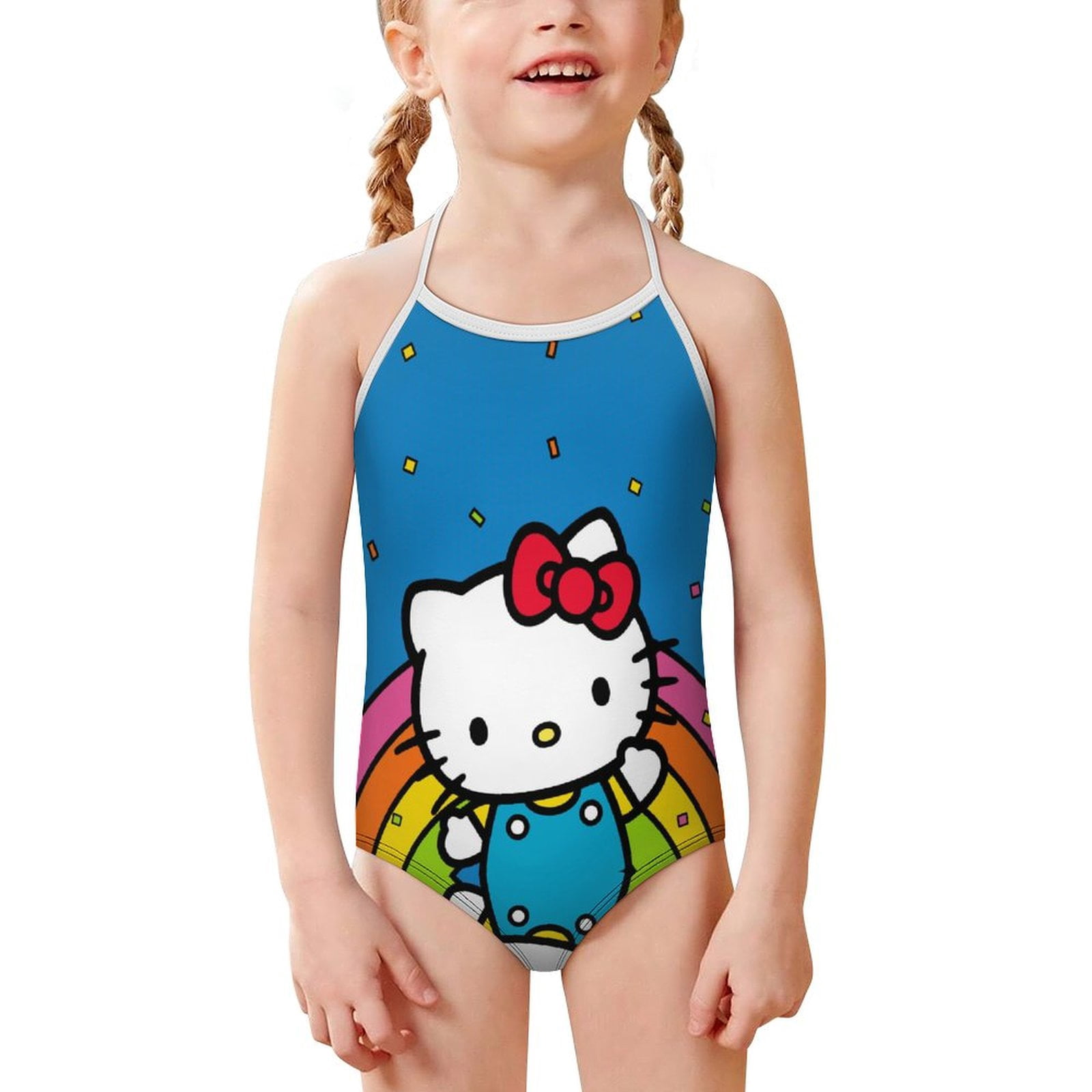 Hello Kitty Girls One Piece Swimsuits Hawaiian Summer Swimwear Beach ...