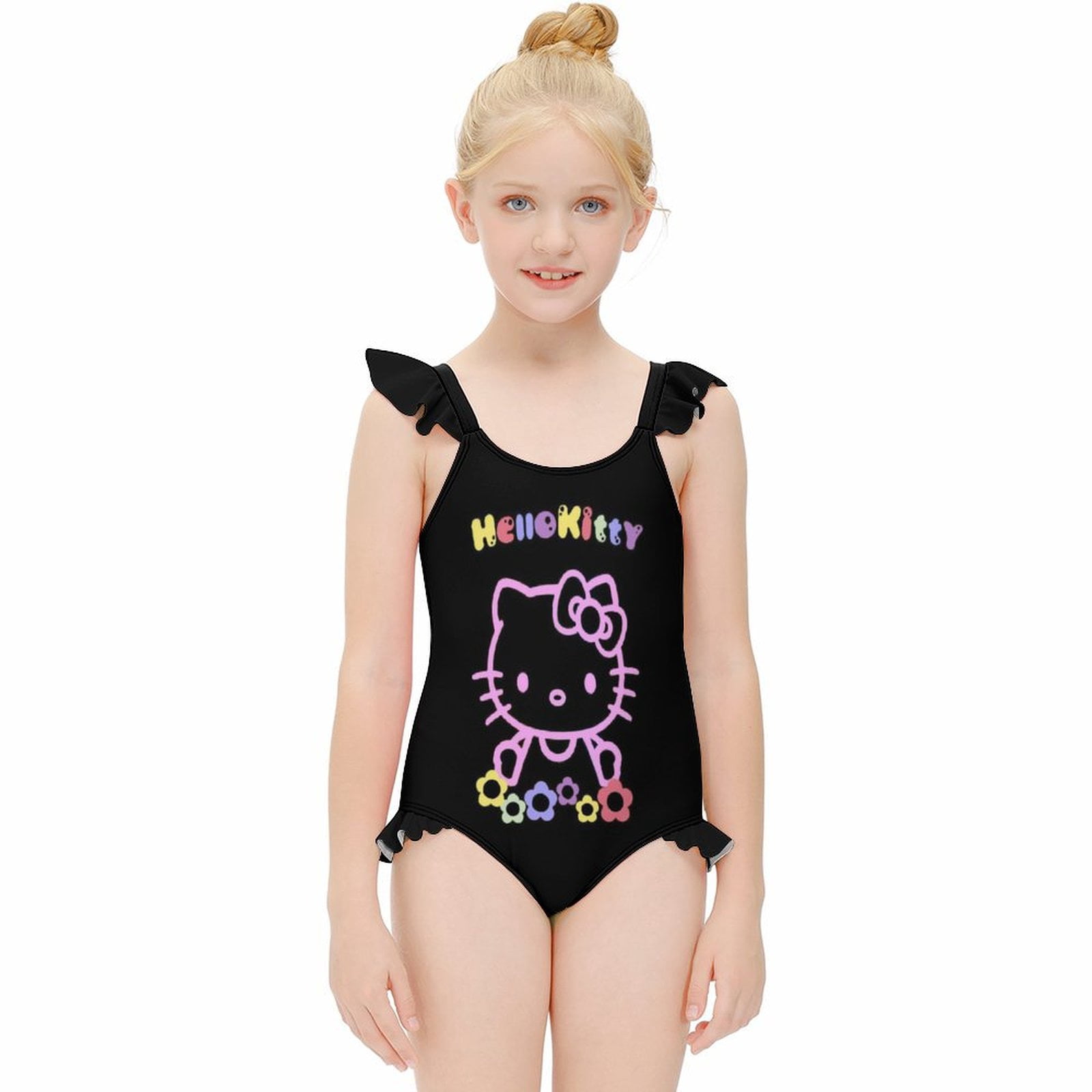 Hello Kitty Girls One Piece Swimsuits Hawaiian Summer Swimwear Beach ...