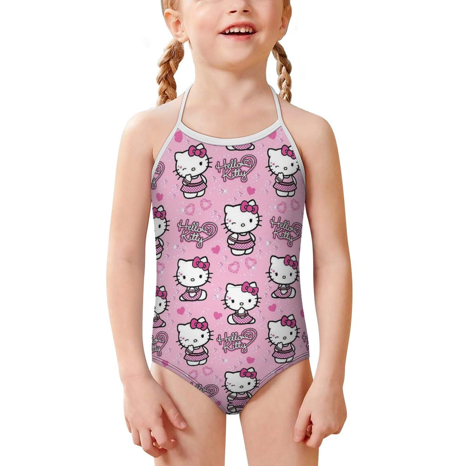 Hello Kitty Girls One Piece Swimsuits Hawaiian Summer Swimwear Beach ...