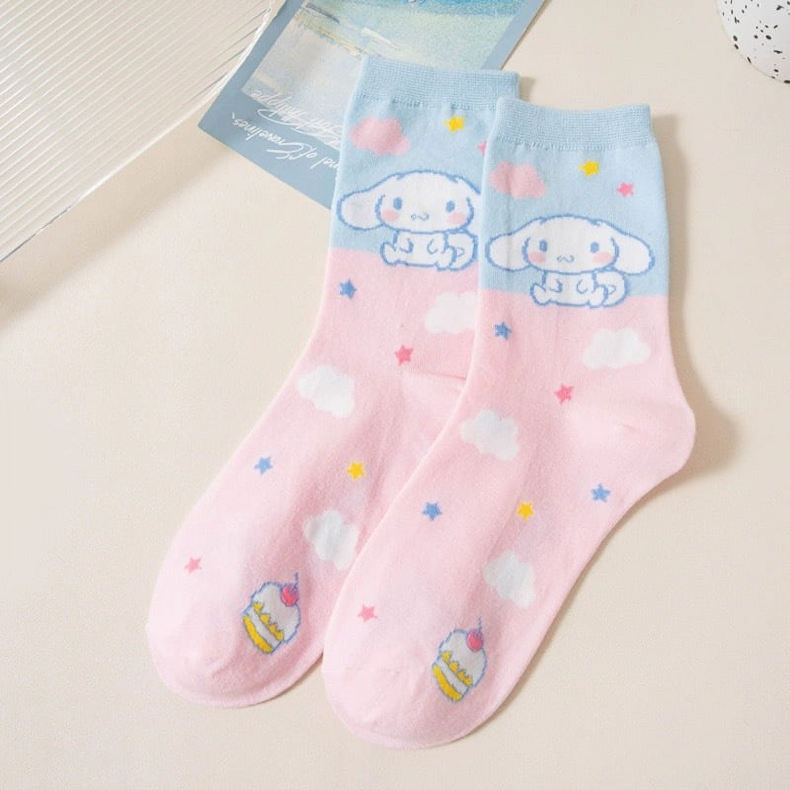 Hello Kitty Girls Socks Kuromi Cinnamoroll Socks Kawaii Sanrio Melody ...