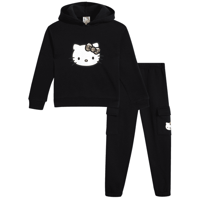 Hello Kitty Girls Sweatsuit Set - 2 Piece Hoodie Sweatshirt and Cargo ...