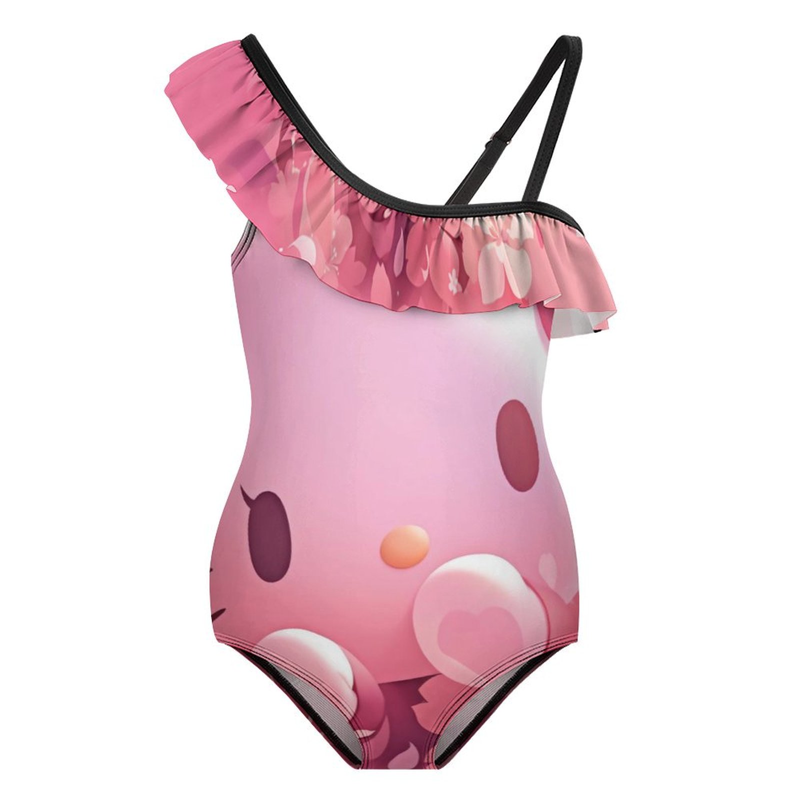 Hello-Kitty Girls Swimsuit One Piece Swimsuits Ruffle Bathing Suit Kids ...