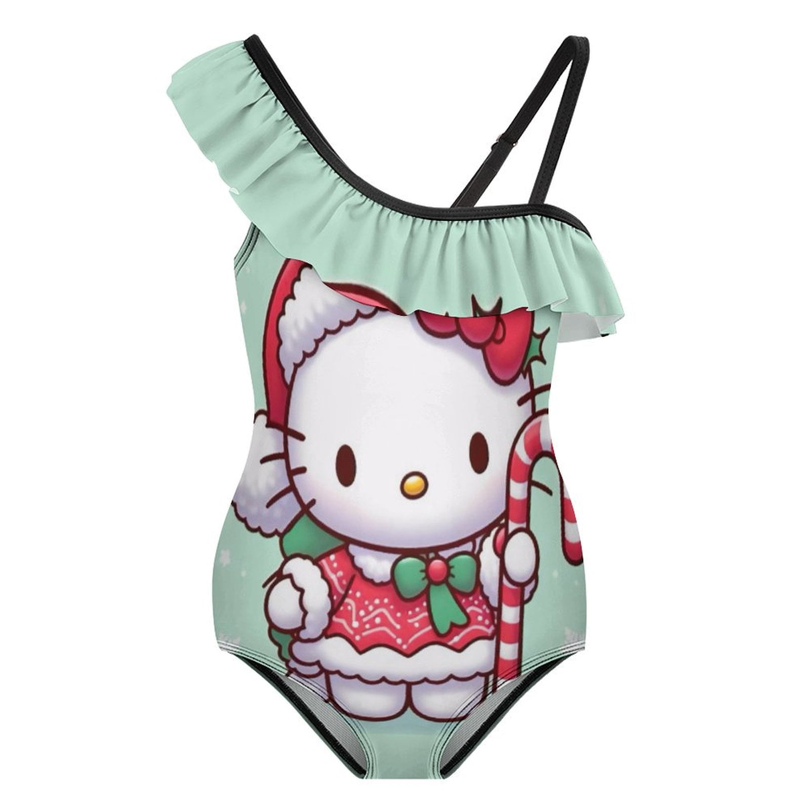 Hello Kitty Girls Swimsuit One Piece Swimsuits Ruffle Bathing Suit Kids ...