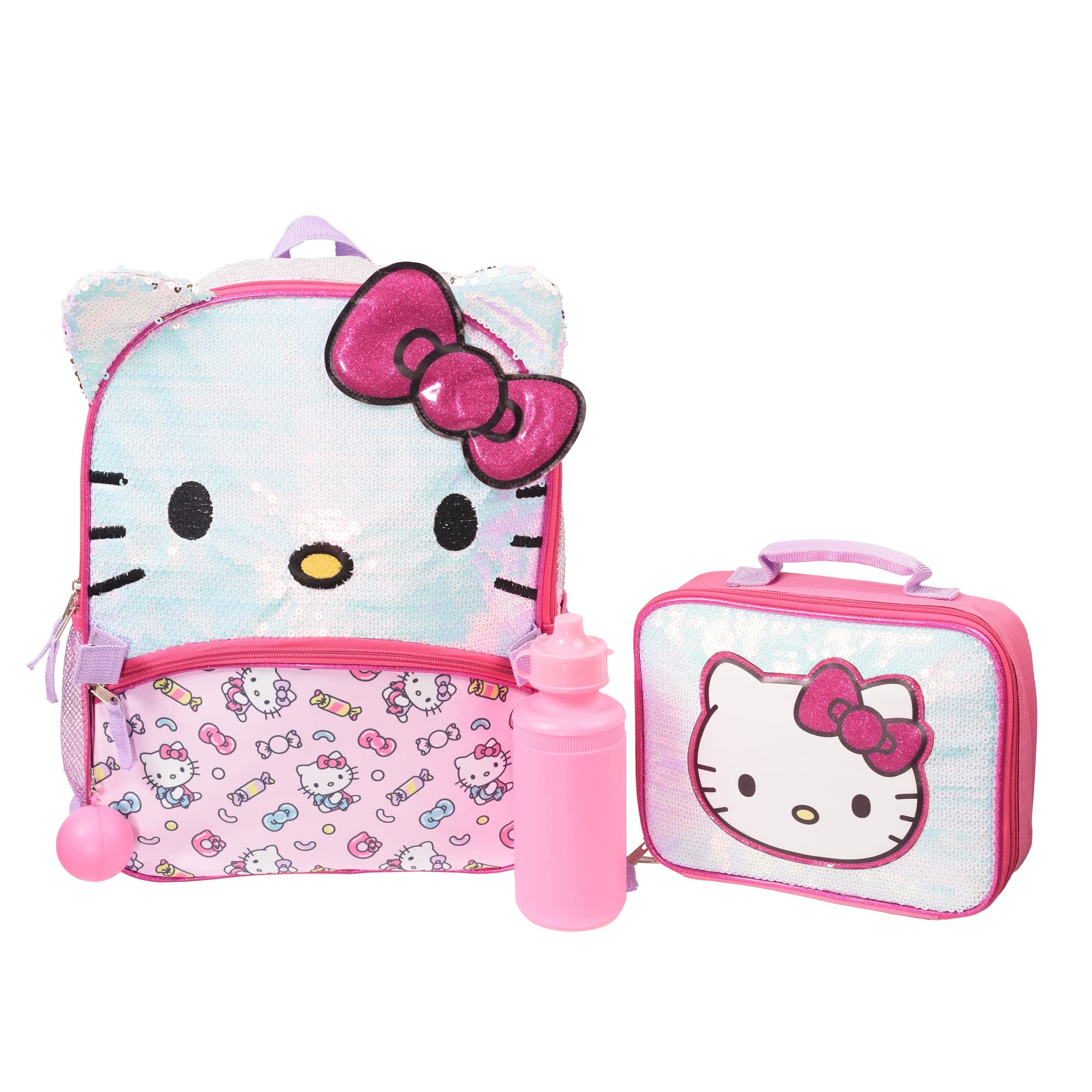 Hello Kitty Pink/Silver Stars Leather Patch Mini Toddler Backpack (10in ...