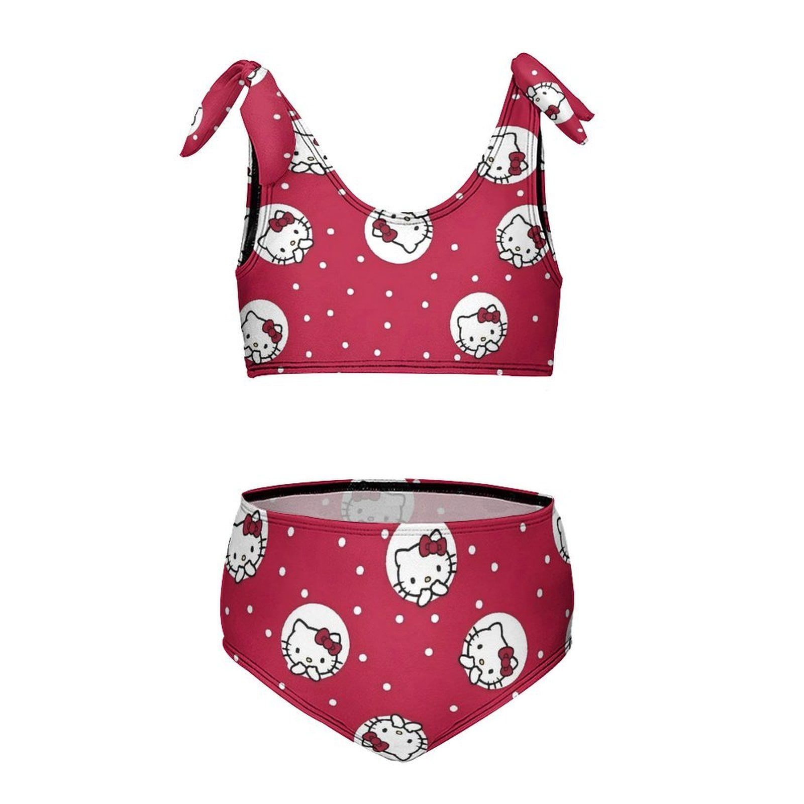Hello Kitty Girls beach ruffled top swimsuit 2 sets 6-7Y（110cm ...