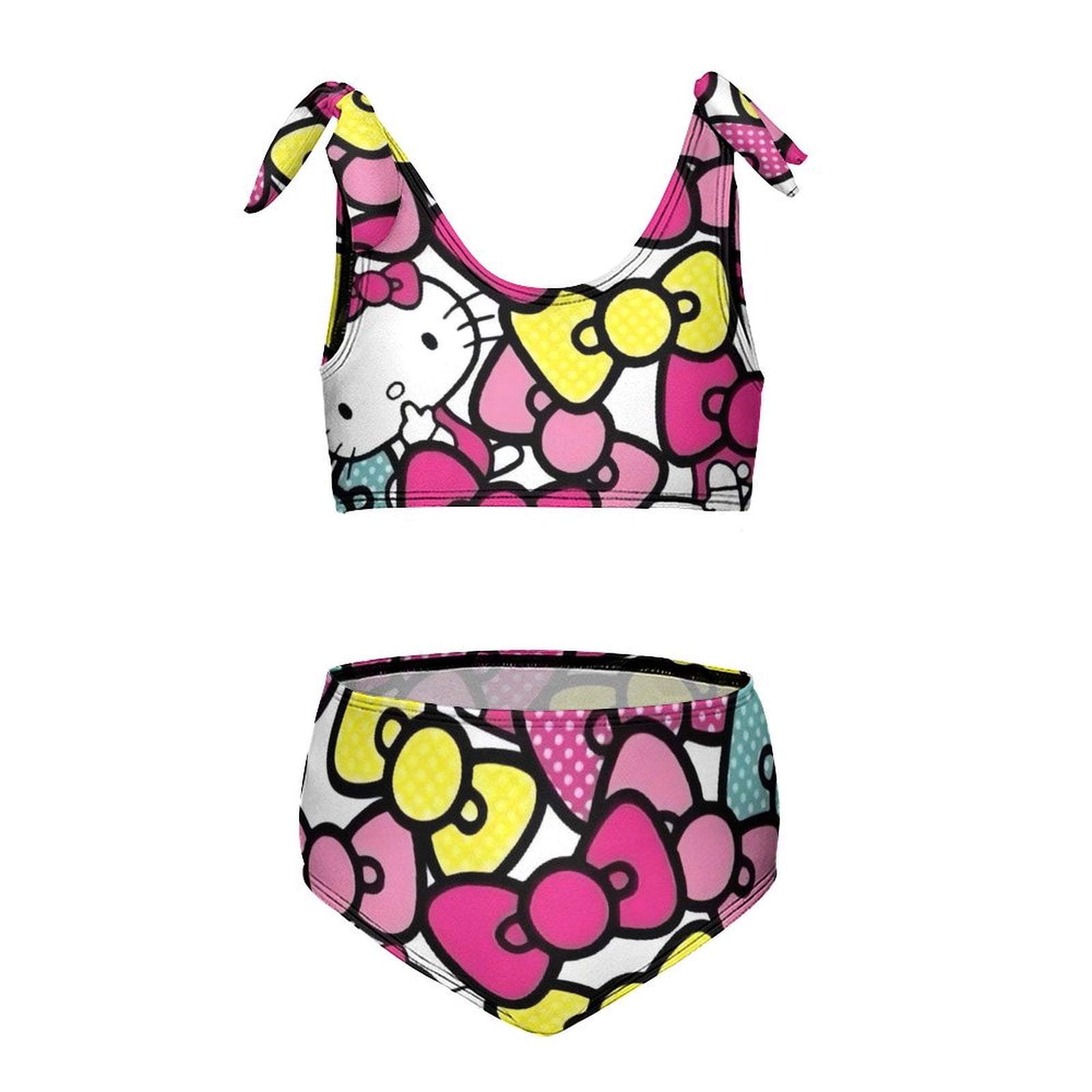 Hello Kitty Girls beach ruffled top swimsuit 2 sets 7-9Y（120cm ...