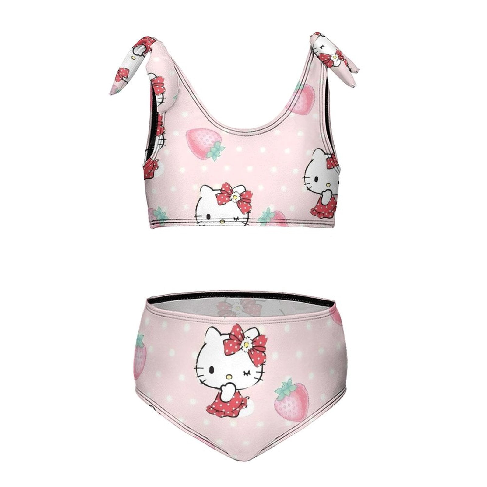 Hello Kitty Girls beach ruffled top swimsuit 2 sets 7-9Y（120cm ...